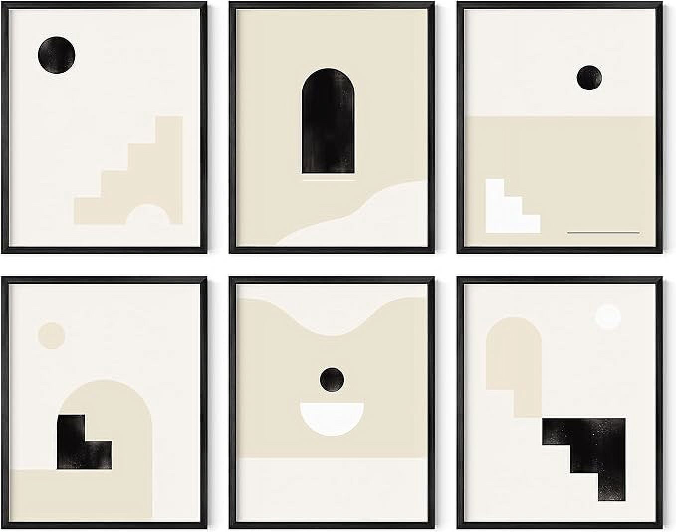 HAUS AND HUES Boho Prints Neutral Wall Art - Set of 6 Boho Posters Mid ...