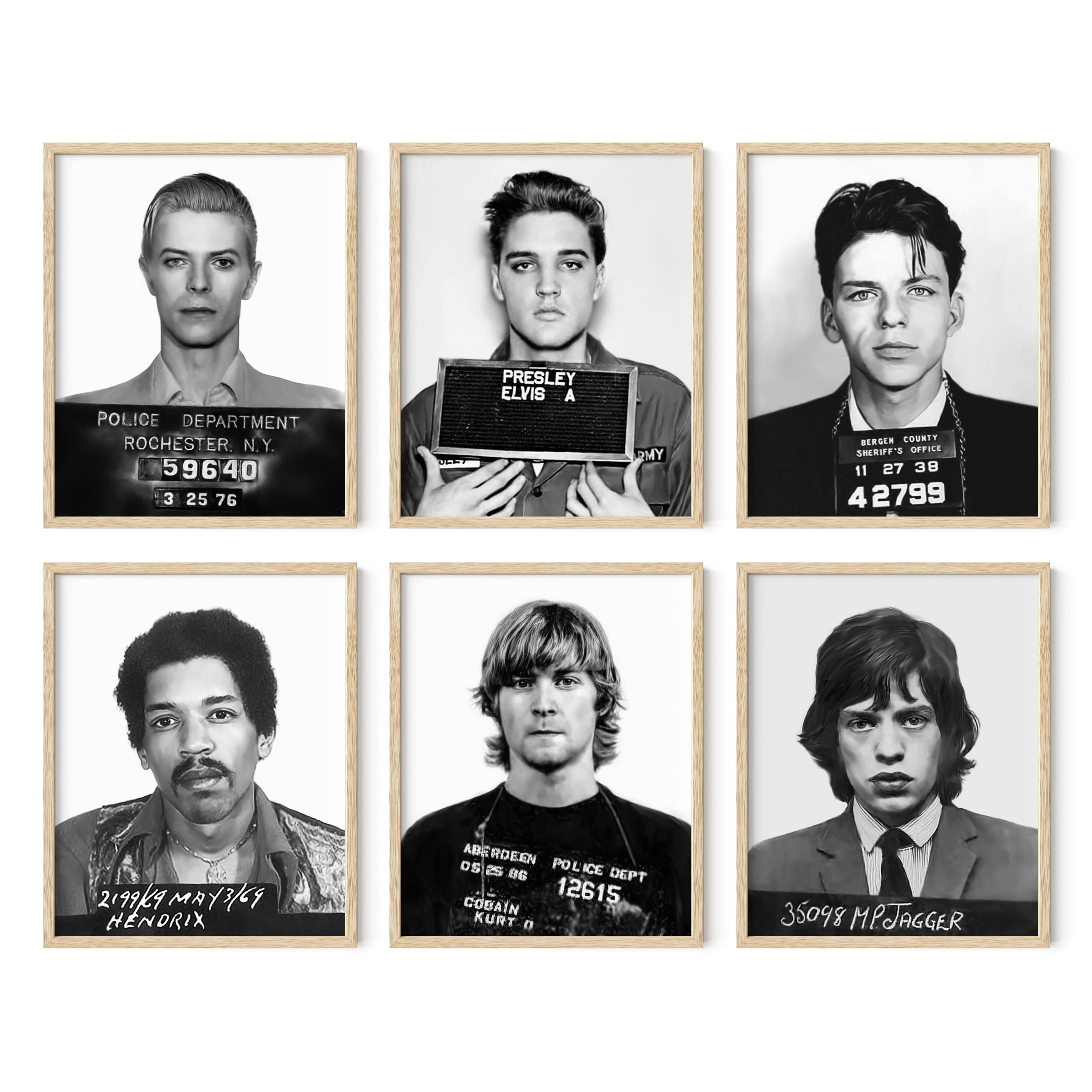 HAUS AND HUES Celebrity Mugshots Poster - Kurt Cobain Poster, Mick ...
