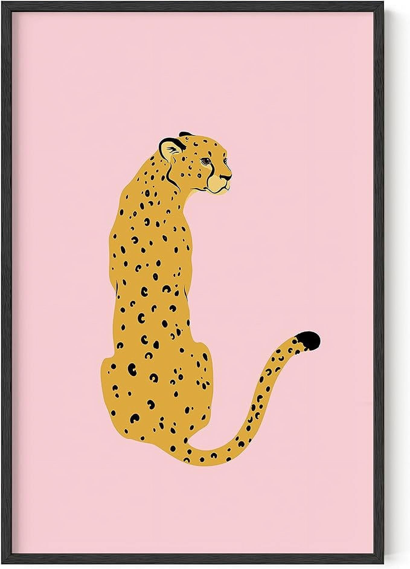 HAUS AND HUES Cheetah Print Wall Decor Pink Poster | Pink Posters for ...