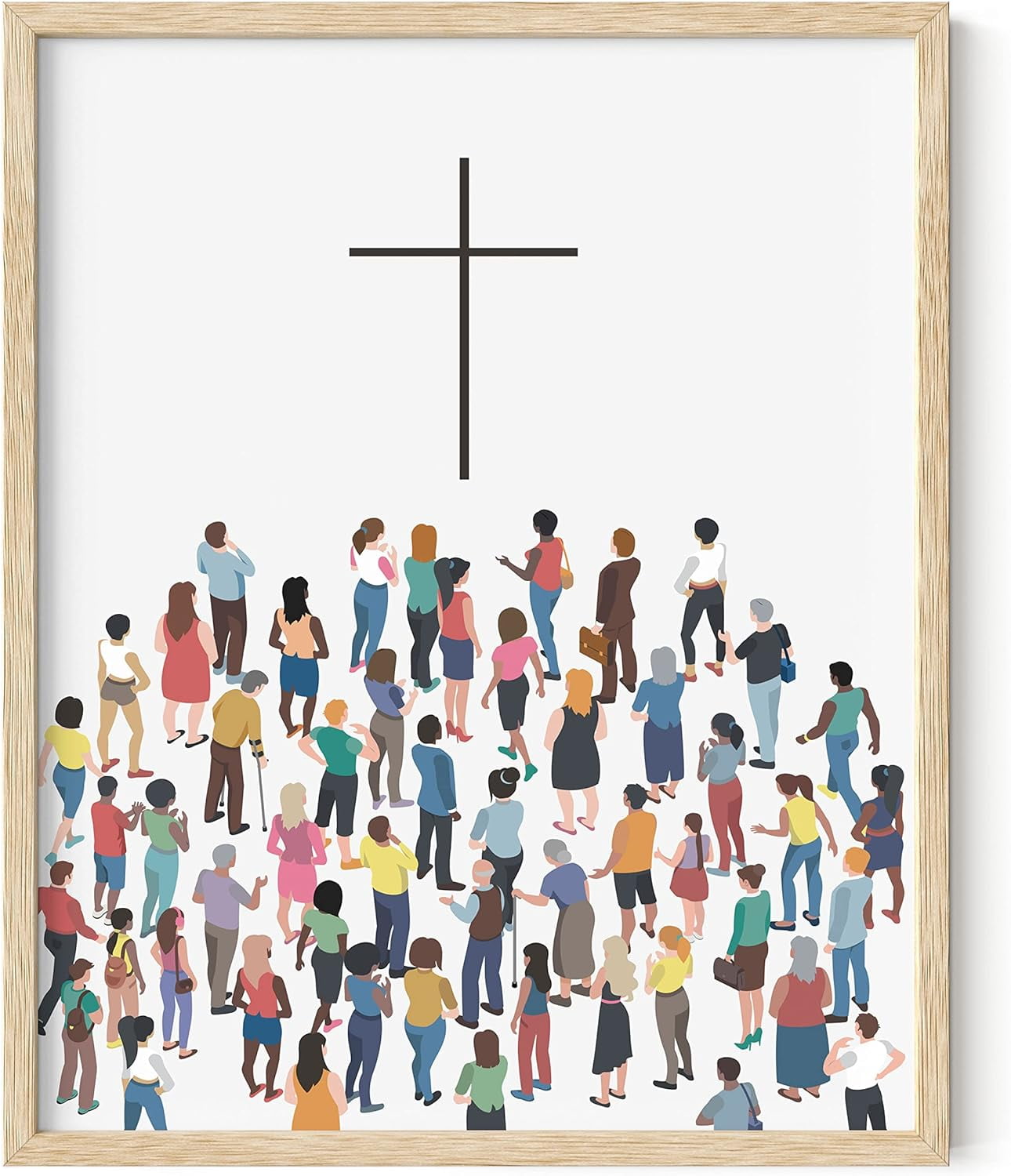 HAUS AND HUES Cross Framed Wall Decor - Religious Inspirational Wall ...