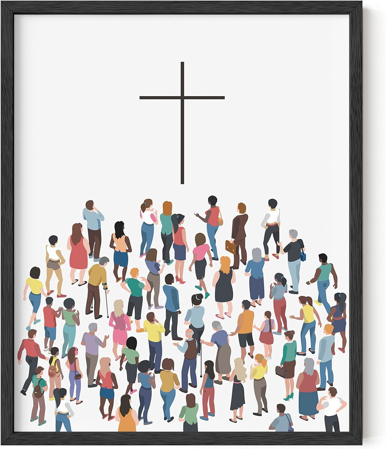 HAUS AND HUES Cross Framed Wall Decor - Religious Inspirational Wall ...