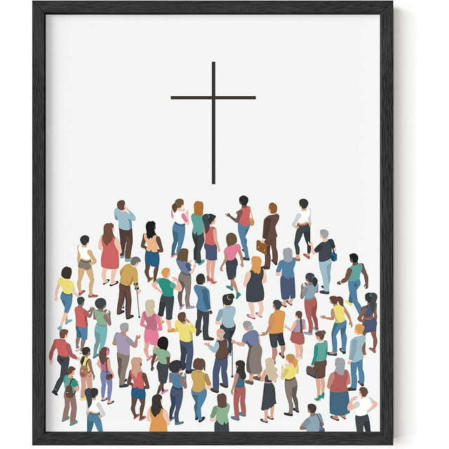 HAUS AND HUES Cross Framed Wall Decor - Religious Inspirational Wall ...