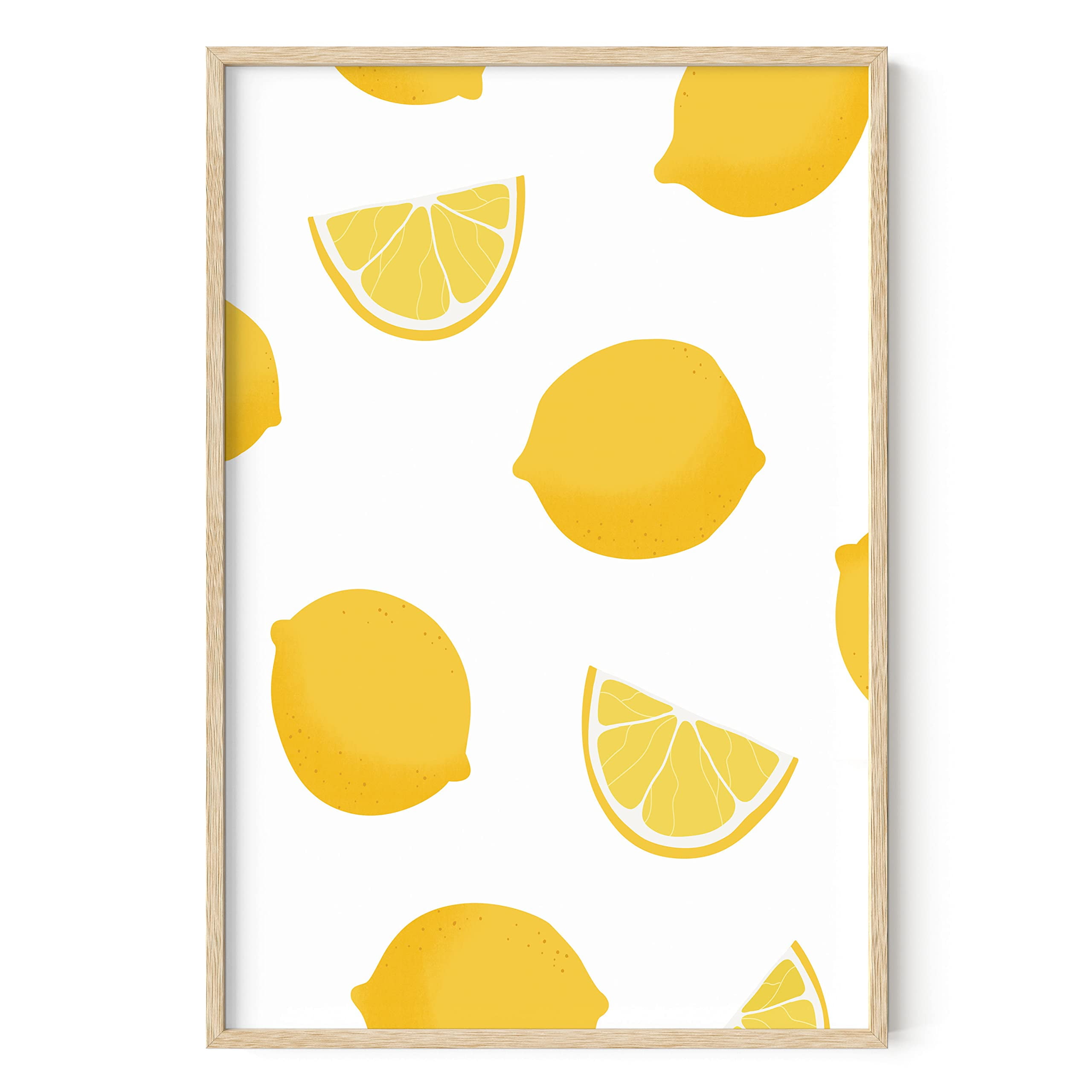HAUS AND HUES Lemon Poster Fruit Art Lemon Wall Art Fruit Picture Wall ...