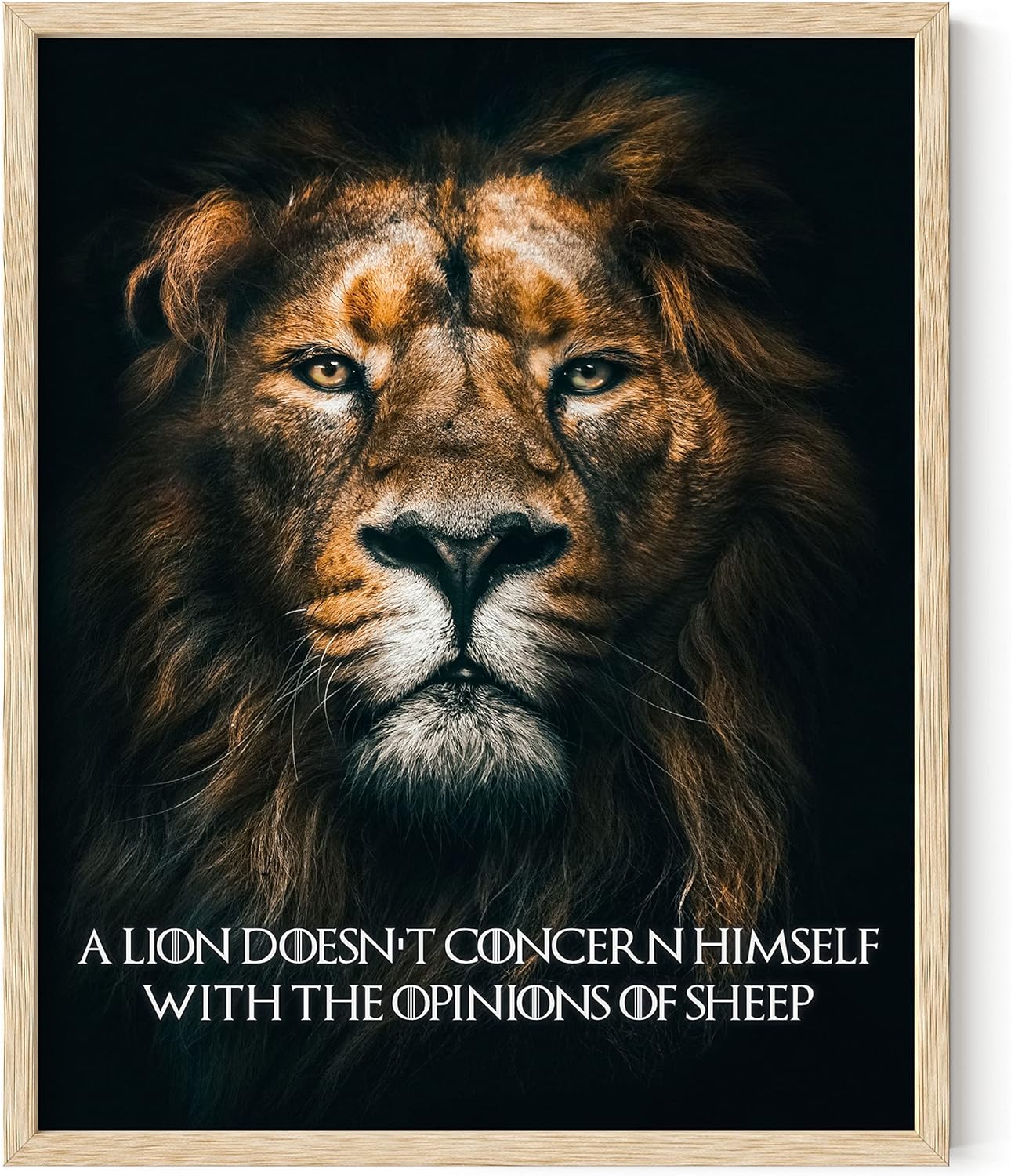 HAUS AND HUES Lion Pictures Wall Decor Framed - Inspirational Quote ...