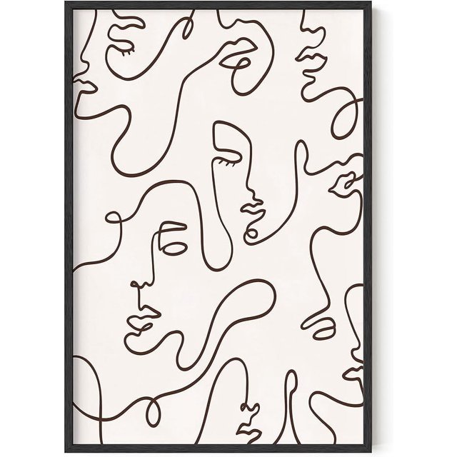 HAUS AND HUES Minimalist Line Art Wall Decor Woman Art Print Minimalist ...