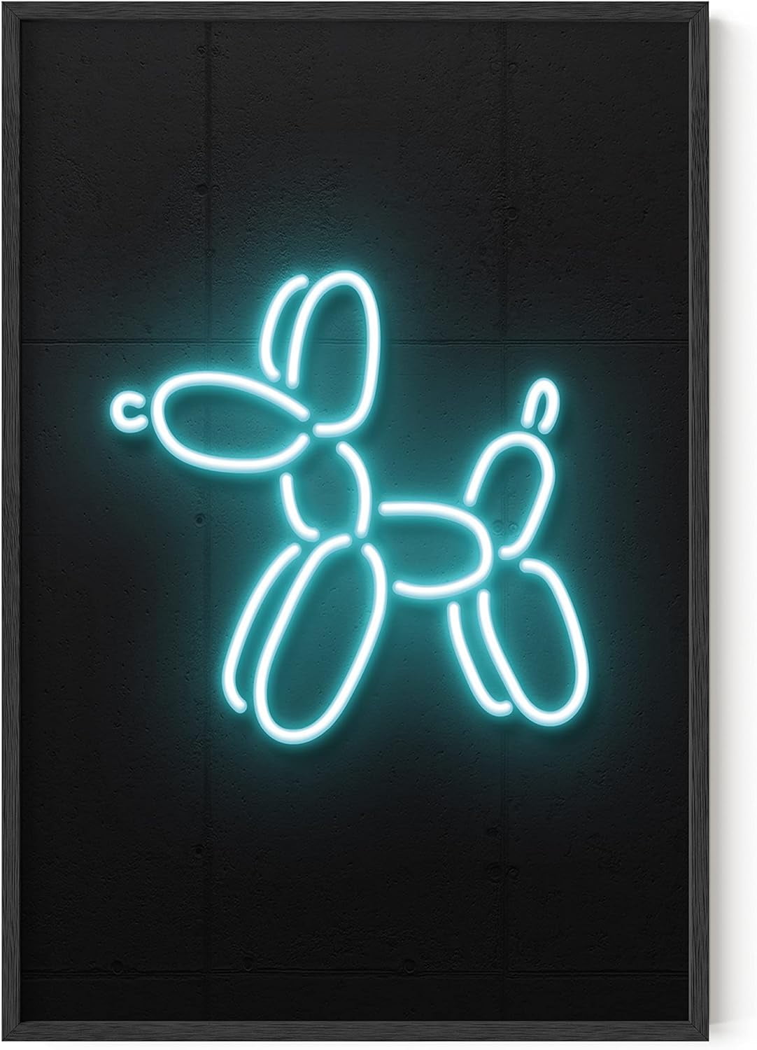 HAUS AND HUES Neon Poster Neon Balloon Dog Decor Wall Pictures for ...