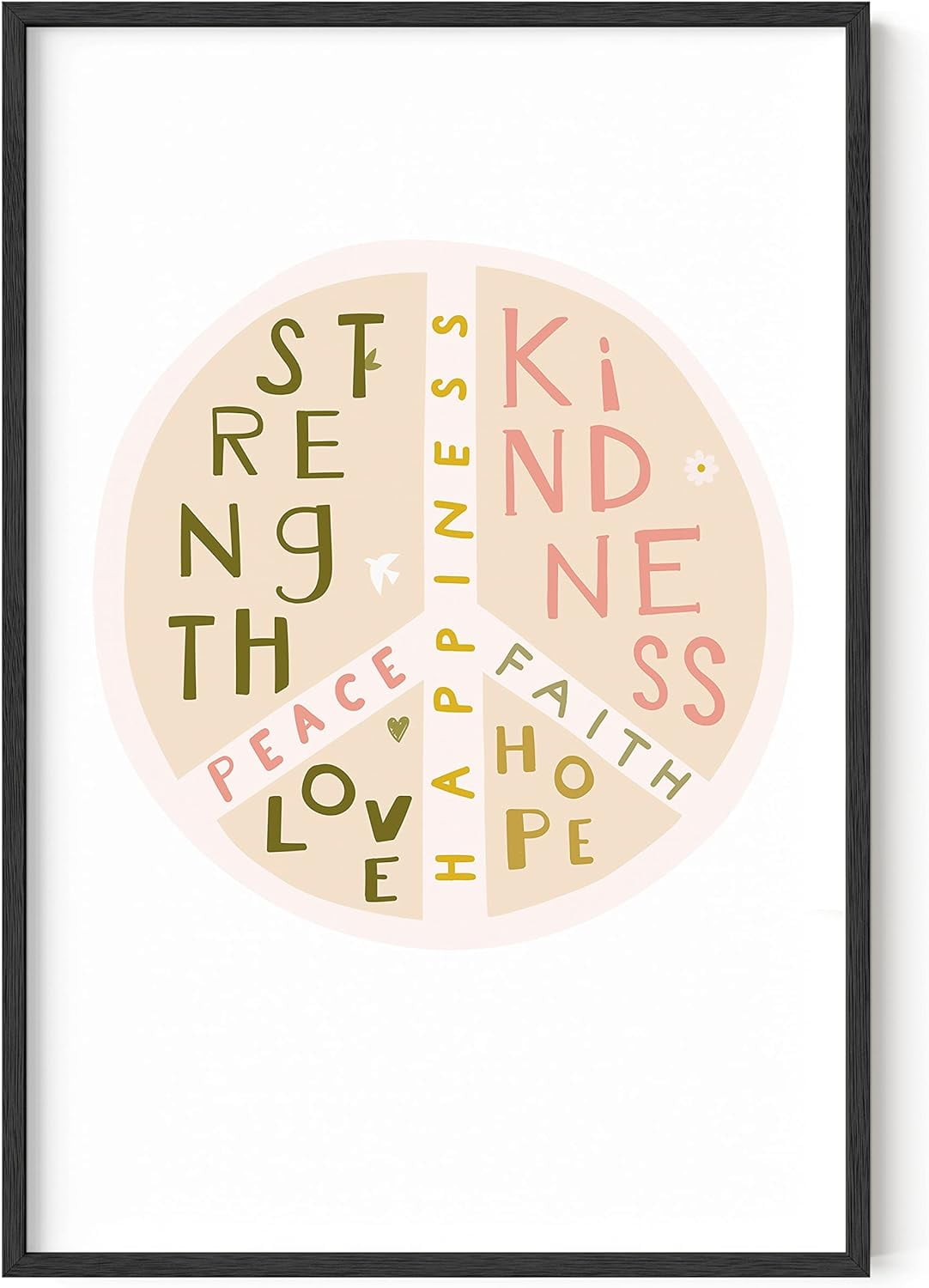 HAUS AND HUES Peace Sign Wall Decor Self Love Posters Positive ...