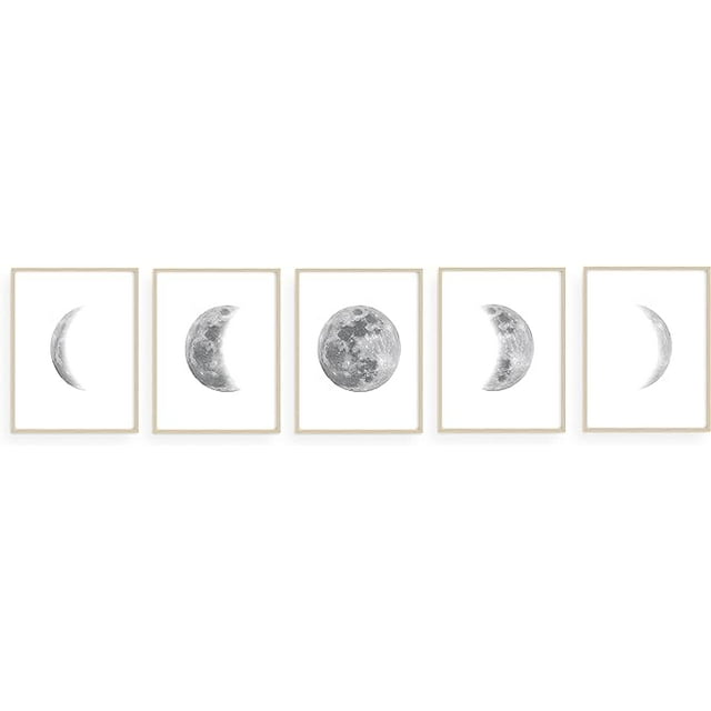 HAUS AND HUES Phases of the Moon Wall Decor - Set of 5 Moon Phases ...