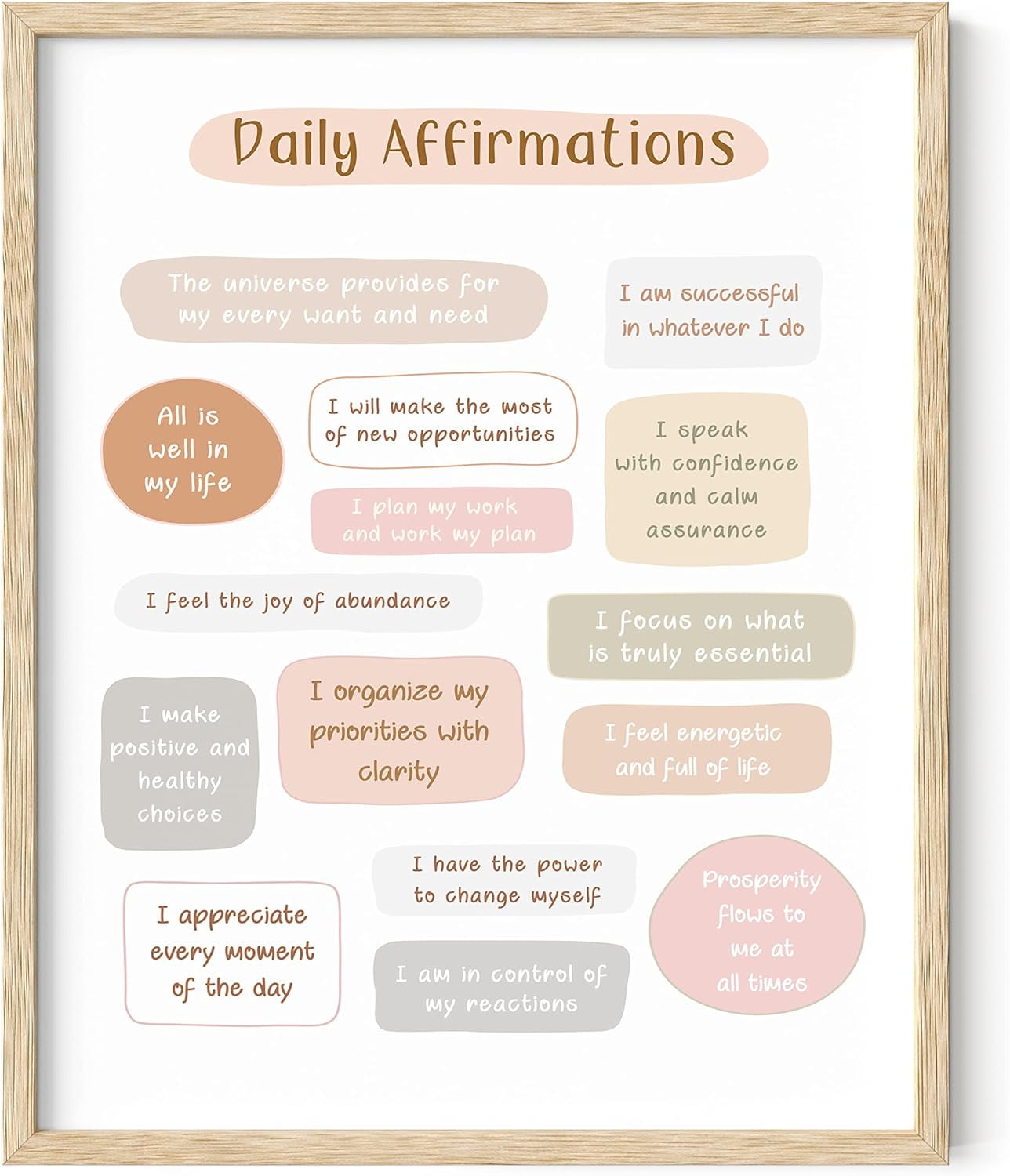 HAUS AND HUES Positive Affirmations Wall Decor – Framed Inspirational ...