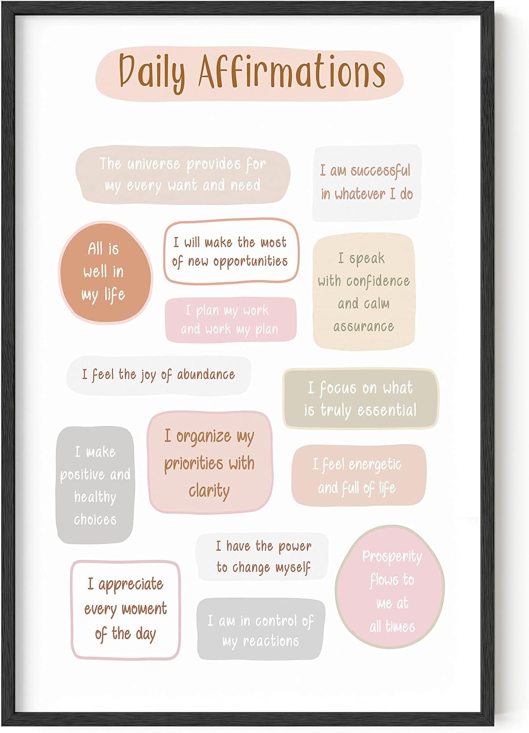 HAUS AND HUES Positive Affirmations Wall Decor – Framed Inspirational ...