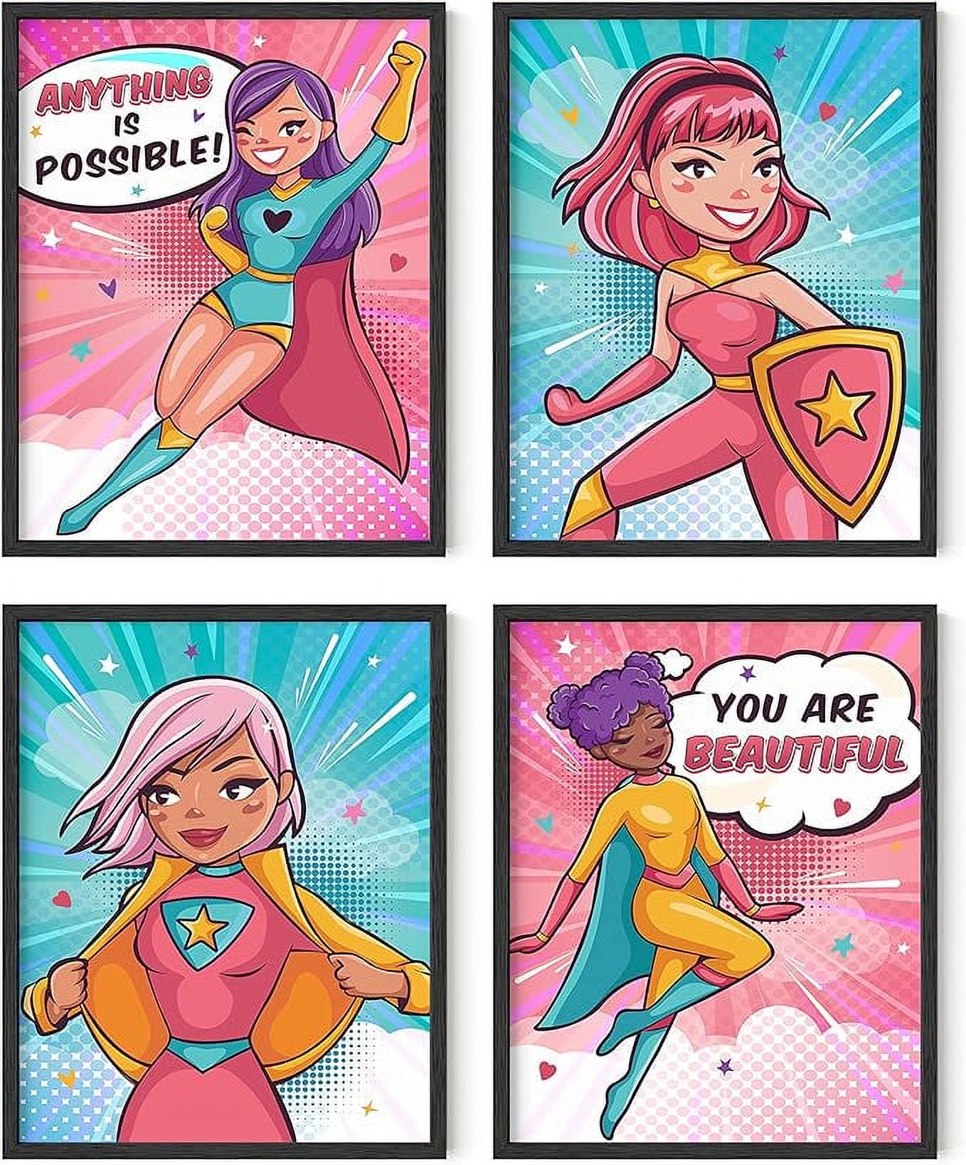 HAUS AND HUES Posters for Teen Girls Room - Supergirl Inspirational ...