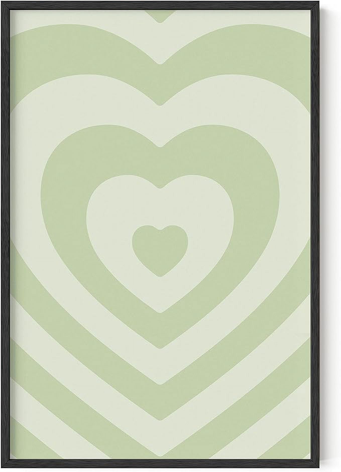 HAUS AND HUES Sage Green Wall Décor – Teen Wall Art Hearts Sage Green ...