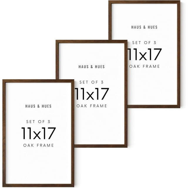 HAUS AND HUES Set of 3 11x17 Picture Frame - 11x17 Frames Natural Wood ...