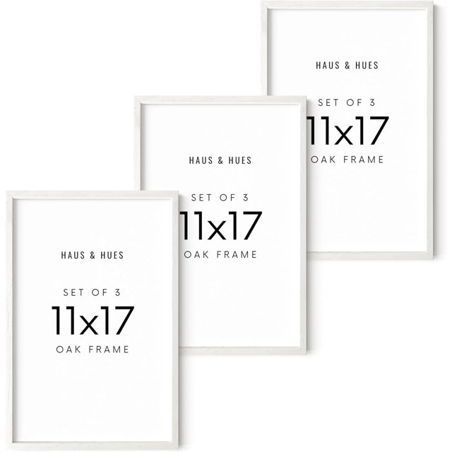 HAUS AND HUES Set of 3 11x17 Picture Frame - 11x17 Frames Natural Wood Picture Frames, 11x17 ...