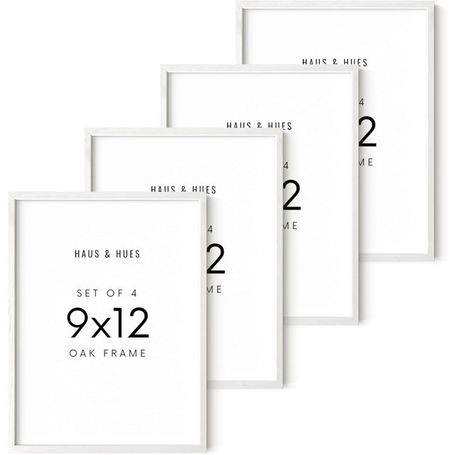 HAUS AND HUES Set of 4 9x12 Picture Frame - 9x12 Frame Wooden Picture ...
