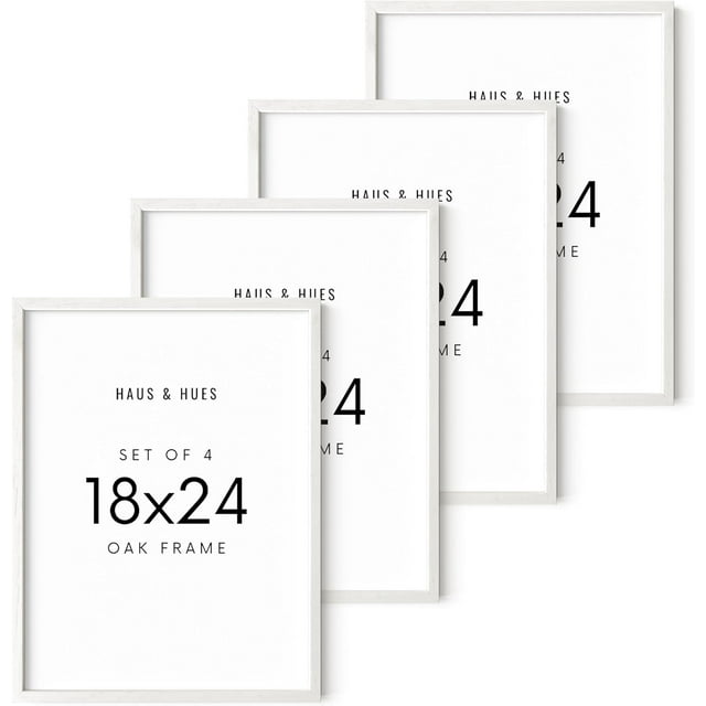 HAUS AND HUES Set of 4 Beige Poster Frames 18 x 24 - Natural Wood ...