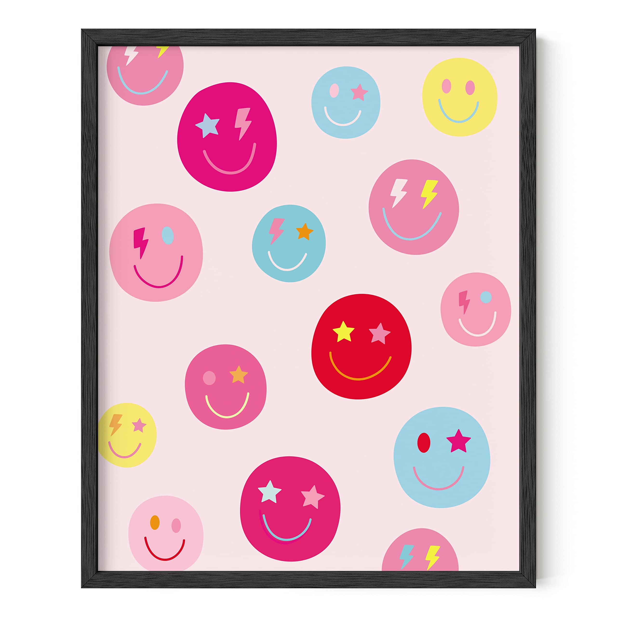 HAUS AND HUES Smiley Face Poster - Preppy Wall Art Pink Posters For ...