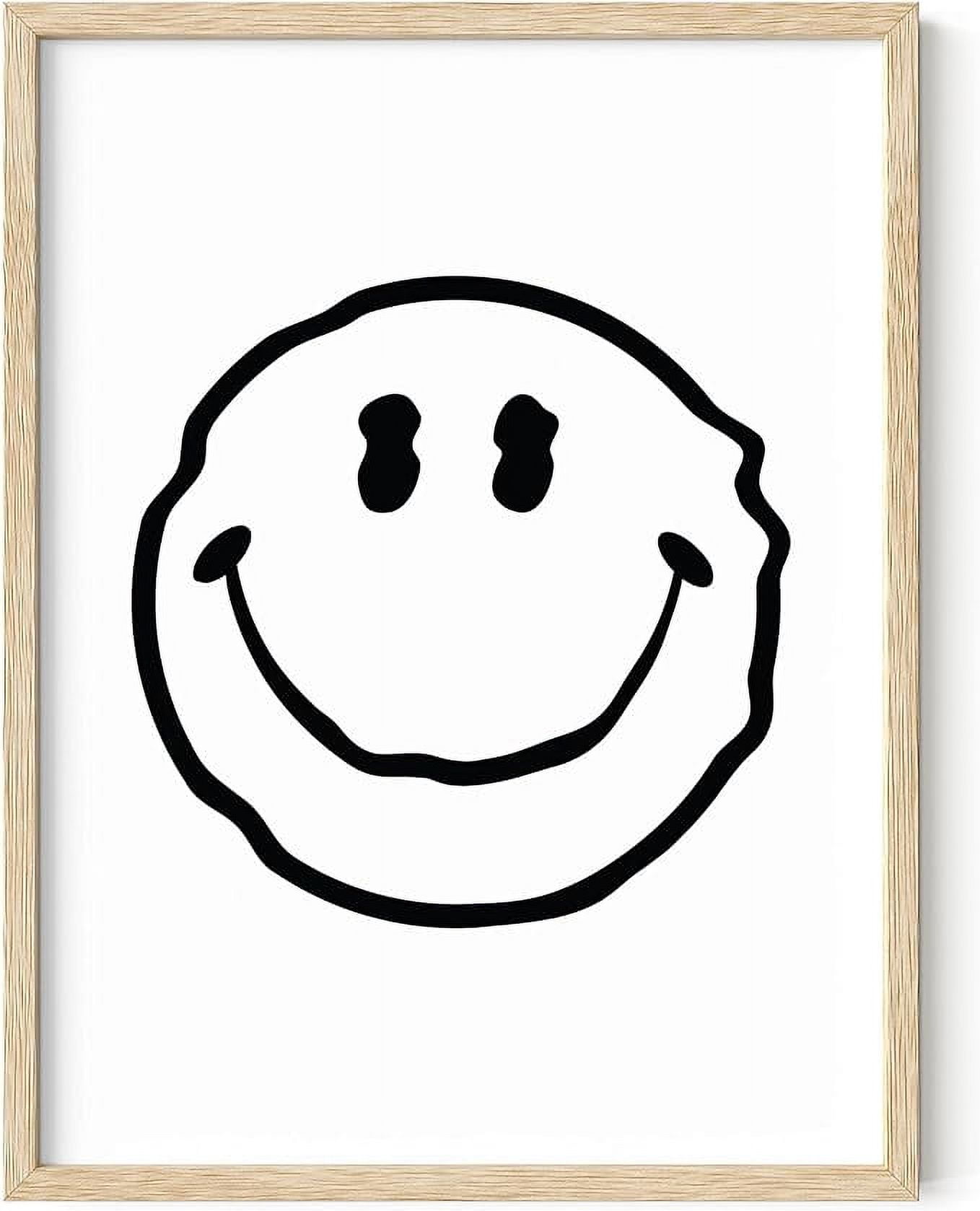 HAUS AND HUES Smiley Face Poster White Wavy Smiley Cool Posters for ...