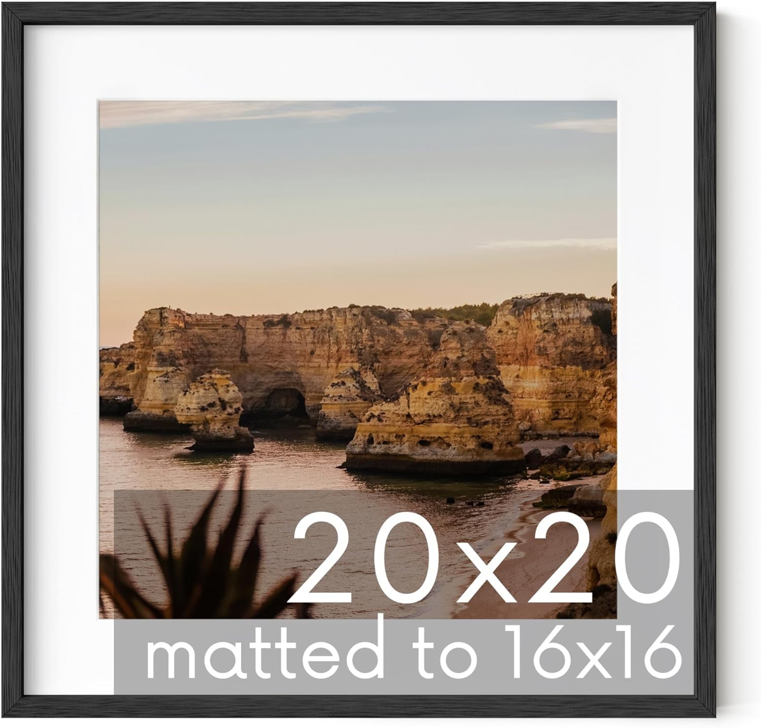 HAUS AND HUES Solid Oak 20”x20” Picture Frame Matted to 16”x16” - 20 by ...