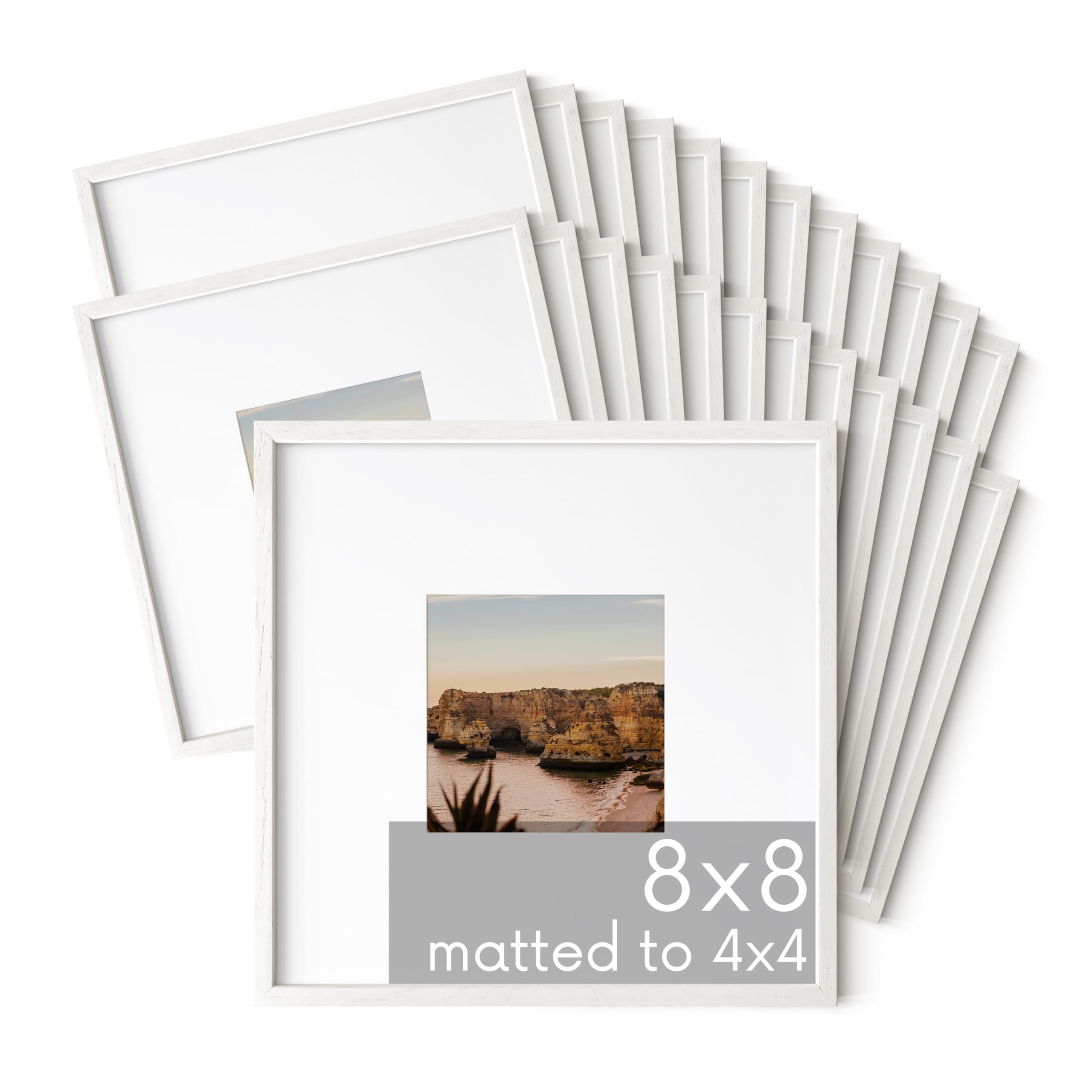 HAUS AND HUES Square Picture Frames 8 x 8 Set of 25 - Photo Gallery Wall Frame Set, Wood 8x8 ...