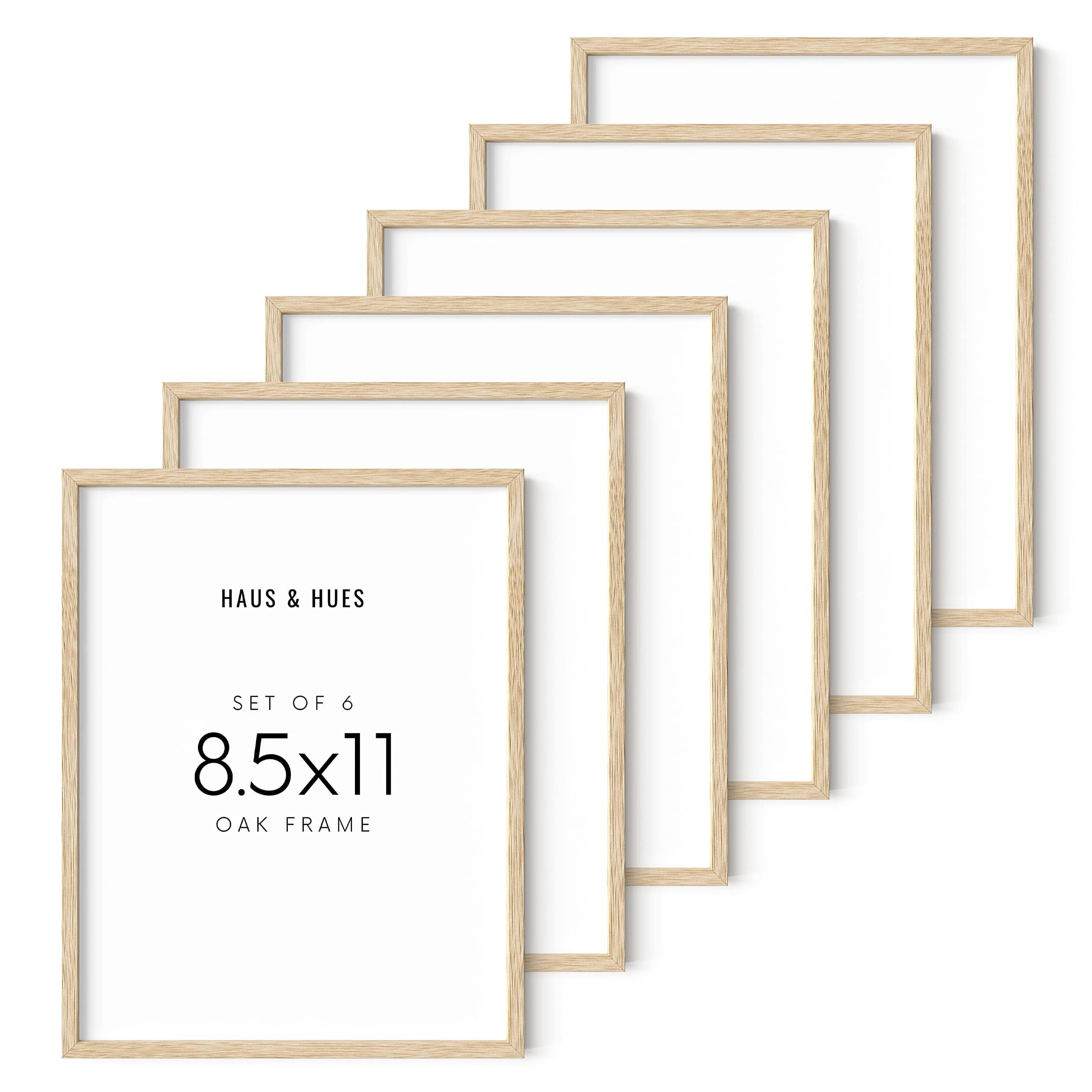 HAUS AND HUES Standalone Beige Oak Frame Set of 6-8.5x11 - Walmart.com