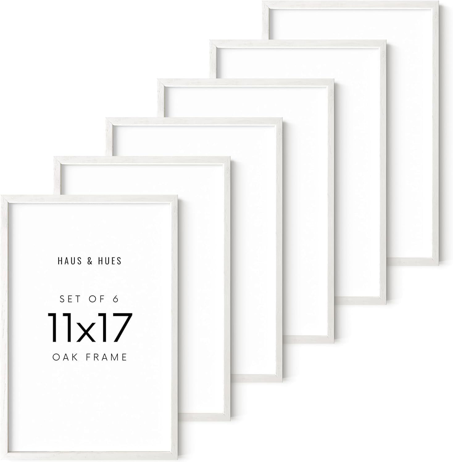 HAUS AND HUES Standalone White Oak Frame Set of 6-11x17 - Walmart.com