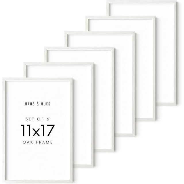 HAUS AND HUES Standalone White Oak Frame Set of 6-11x17 - Walmart.com