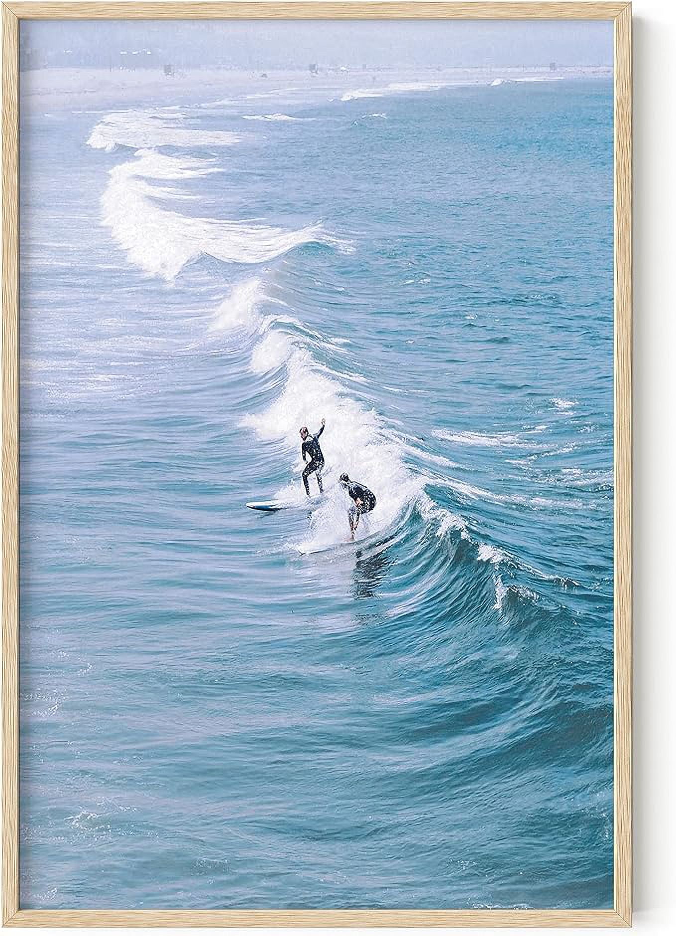 HAUS AND HUES Surfing Poster Beach Room Decor - Surfer Poster Beach Art ...