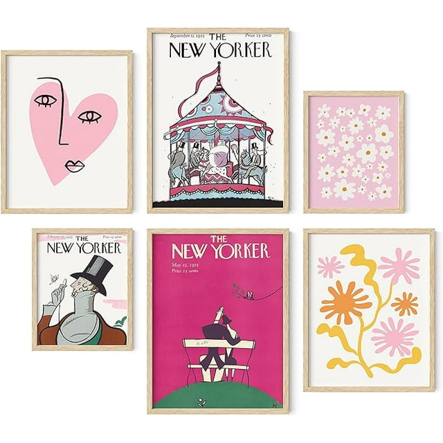 HAUS AND HUES The New Yorker Posters - Set of 6 Vintage Art Posters for ...