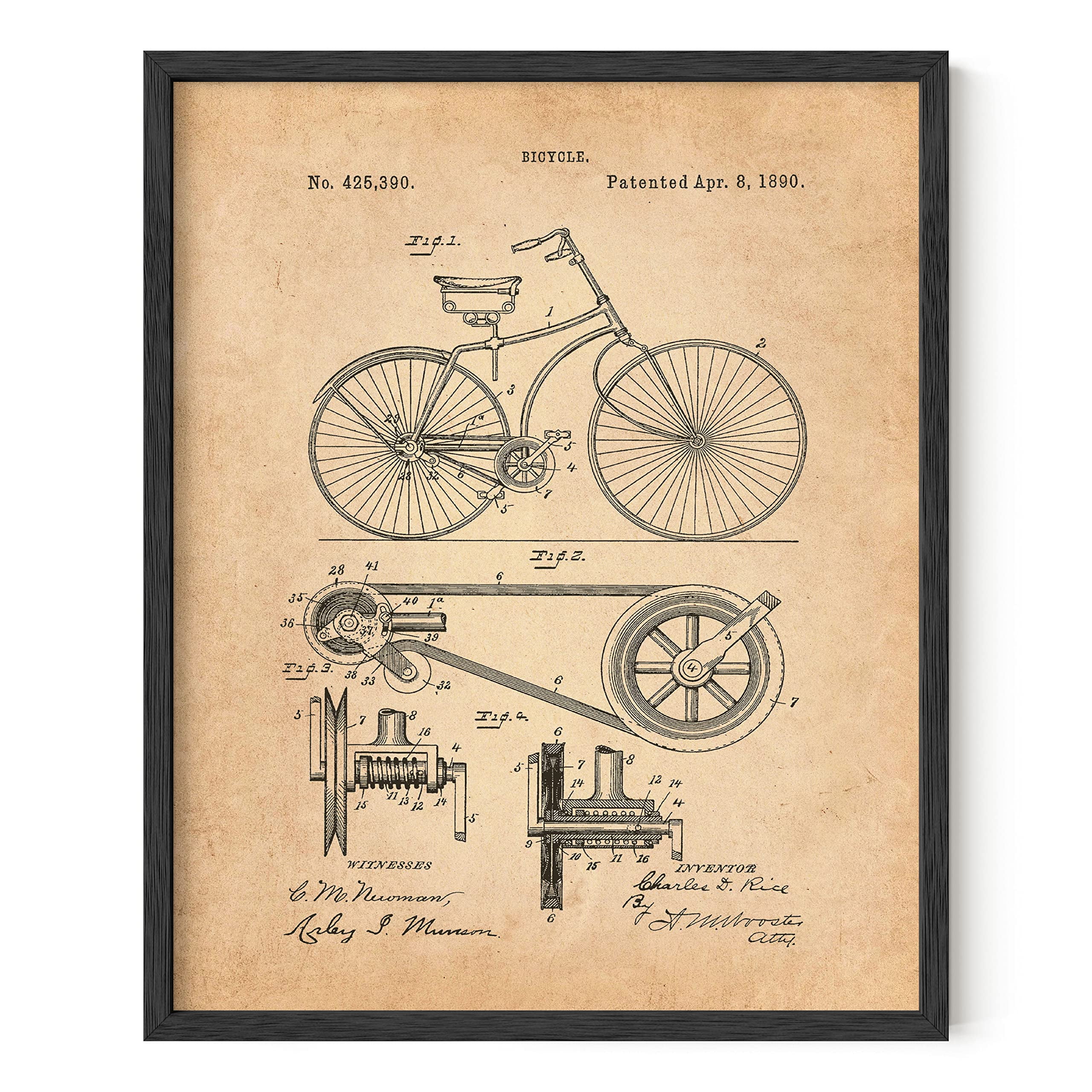 HAUS AND HUES Vintage Poster Bicycle - Blueprint Wall Art, Vintage ...