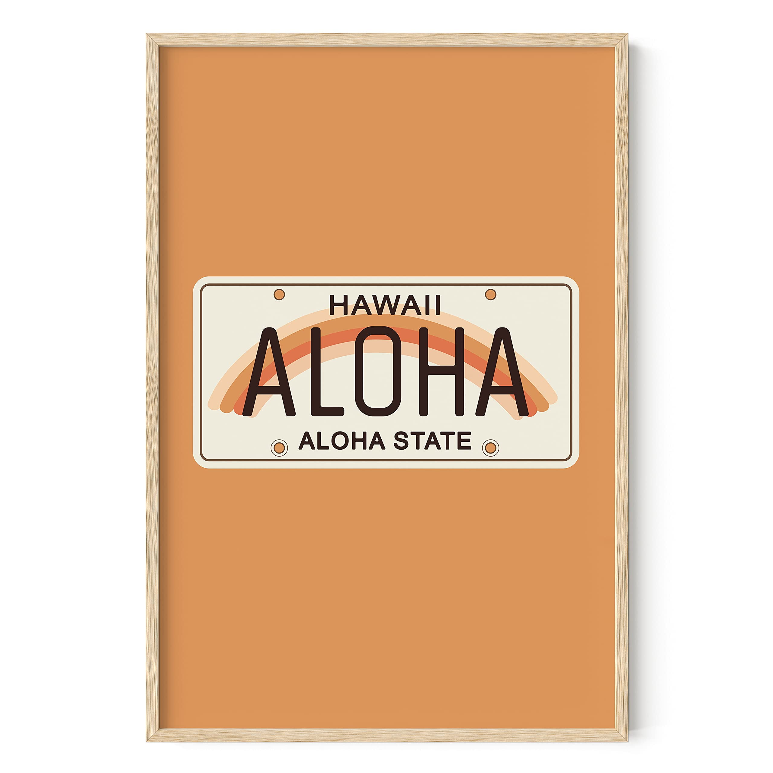 HAUS AND HUES Vintage Travel Posters Hawaii Surf Decor - Peach Wall ...