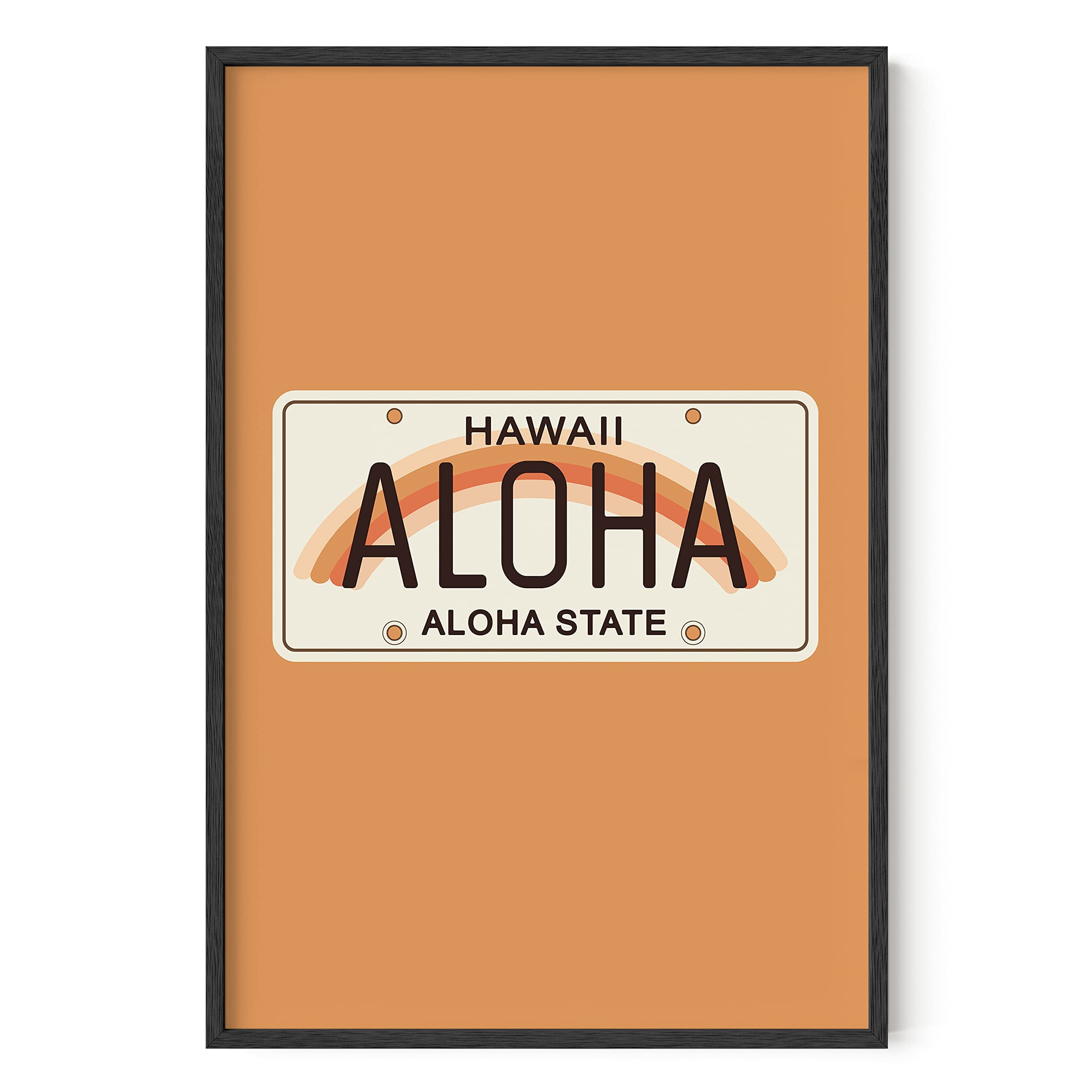 HAUS AND HUES Vintage Travel Posters Hawaii Surf Decor - Peach Wall ...