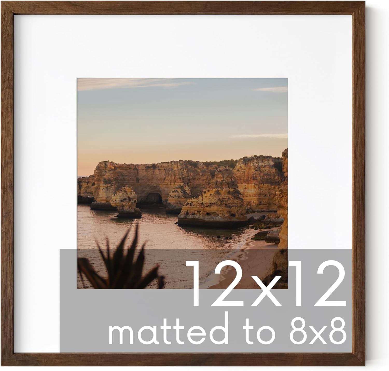 HAUS AND HUES Walnut Square Frame Set of 1-12x12 - Walmart.com