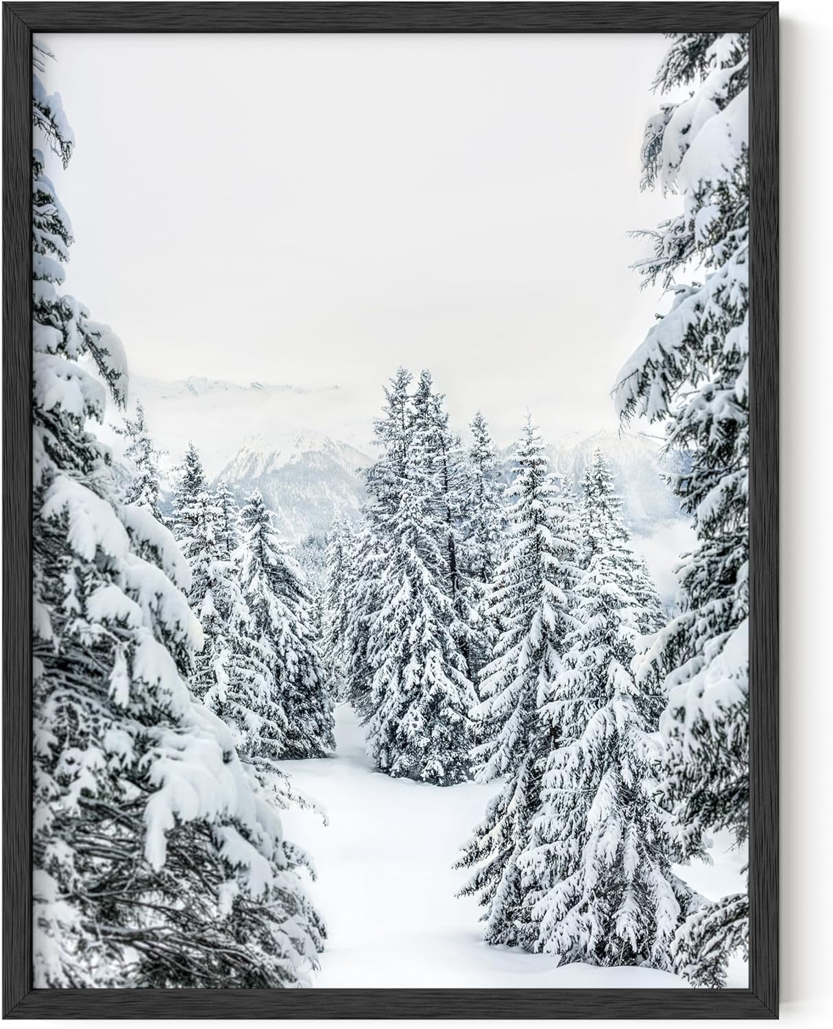 HAUS AND HUES Winter Pine Trees and Snow Wall Art Decor - Made in the ...