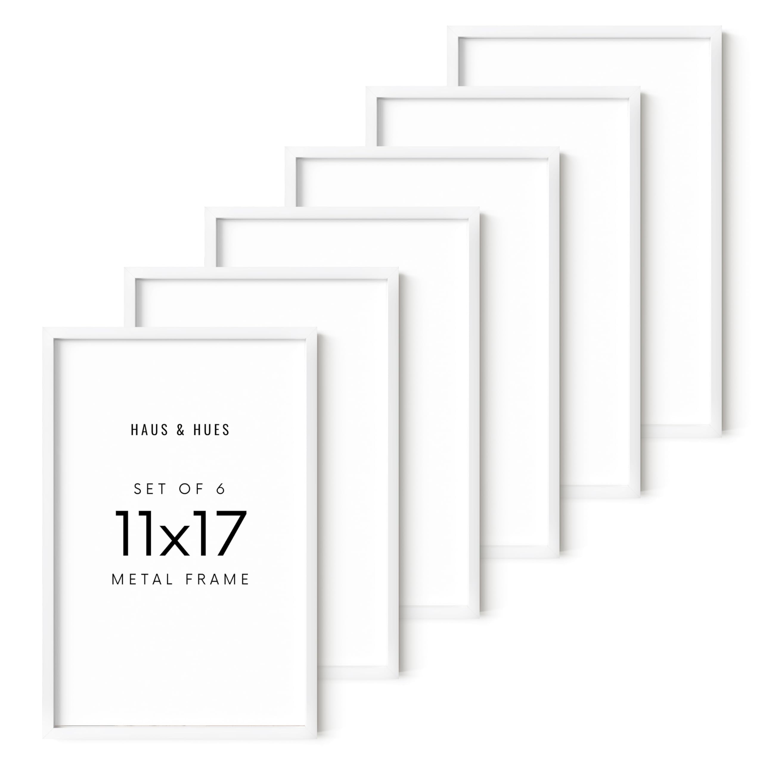 HAUS AND HUES 11x17 White Metal Picture Frames - Features Premium ...