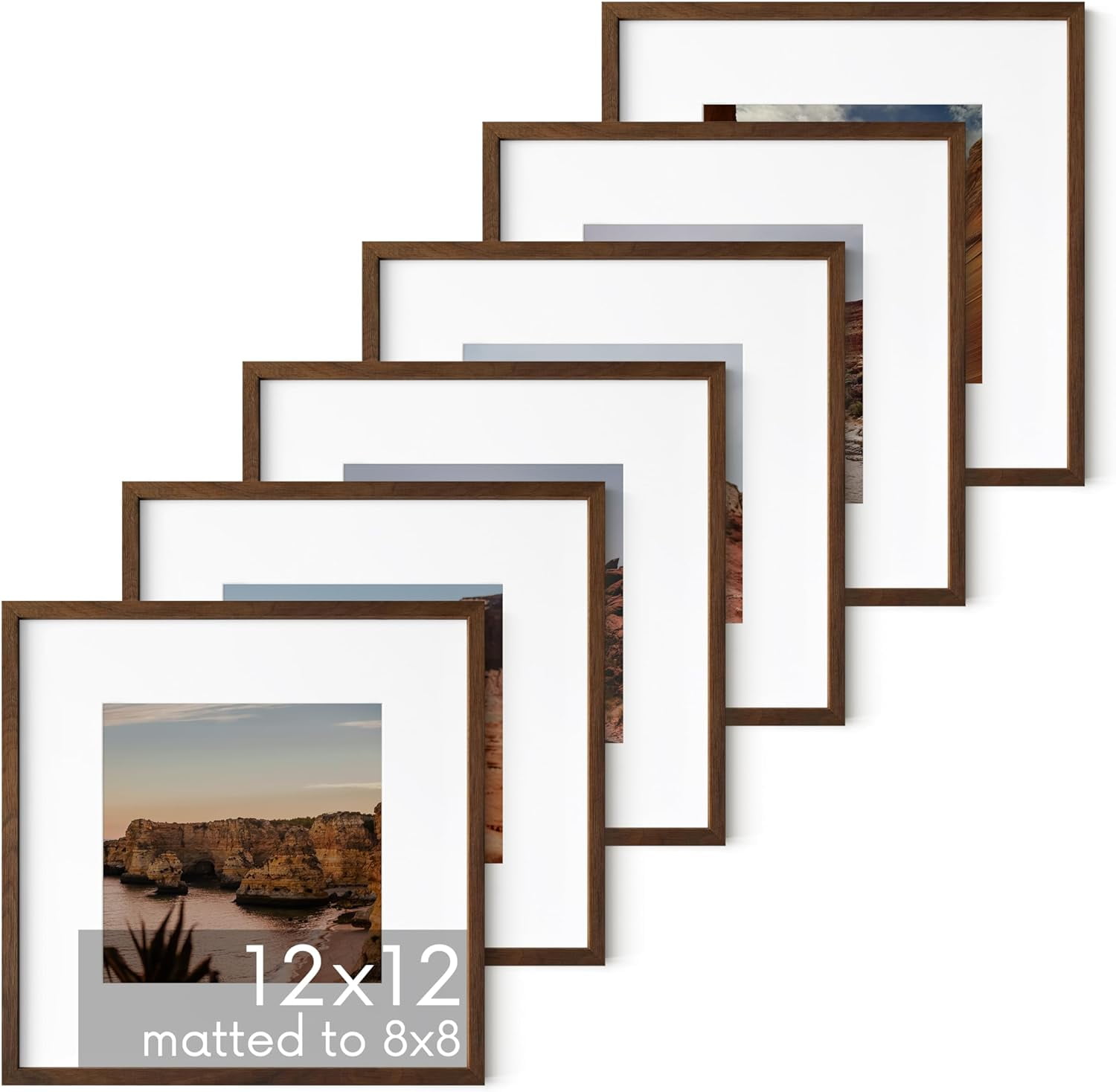 HAUS AND HUES 12x12 Frames - Walnut Picture Frames 12 x 12 Frames Set ...