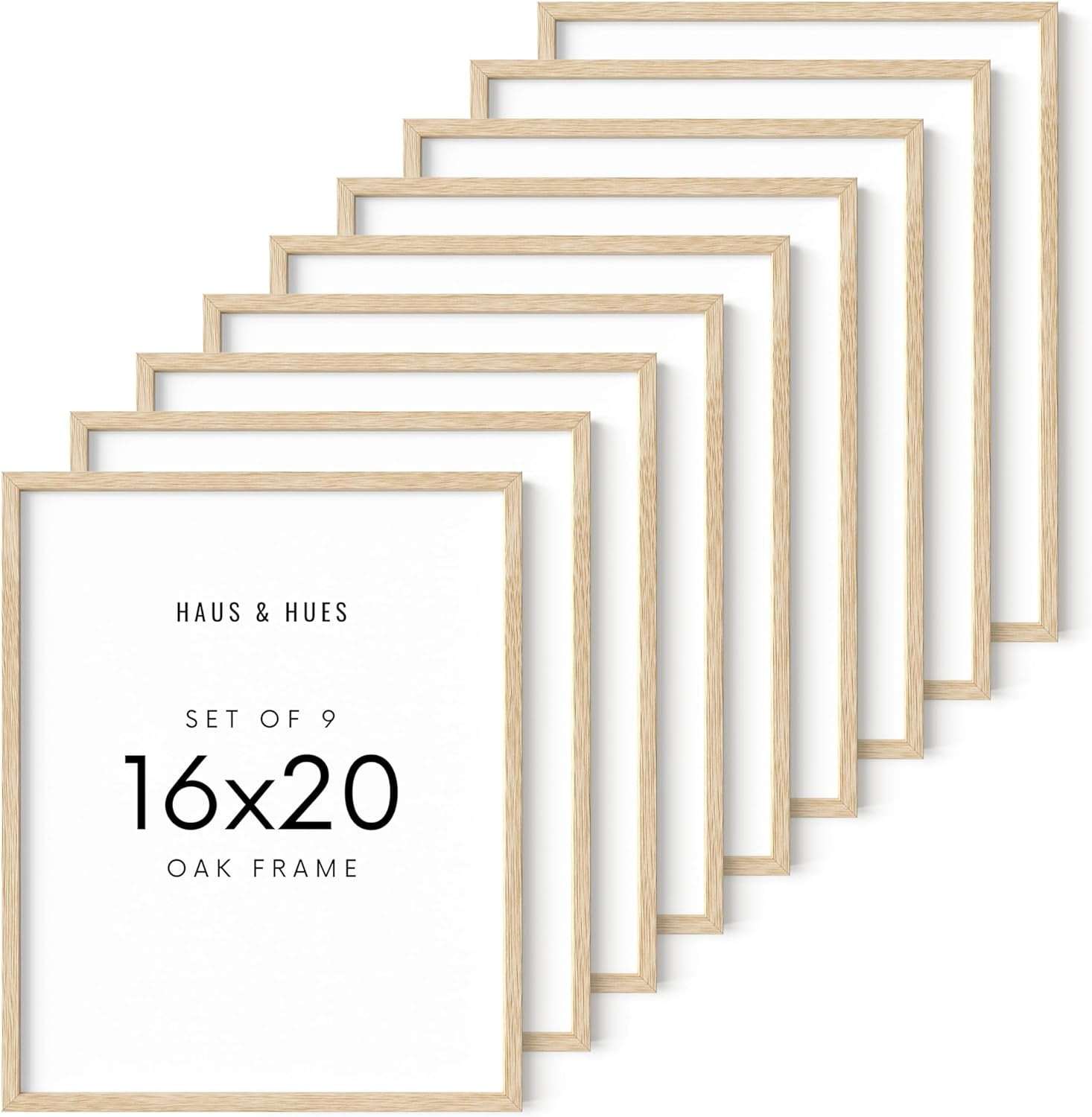 HAUS AND HUES 16"x20" Beige Natural Oak Wood Frames Set of 9-16x20 ...