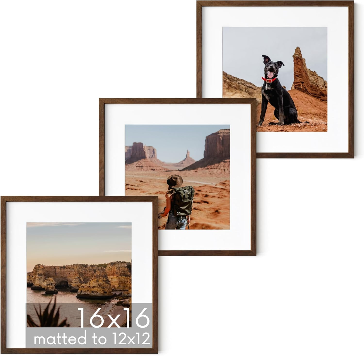 HAUS AND HUES 16x16 Frames - Walnut Picture Frames 16x16, walnut Frames ...