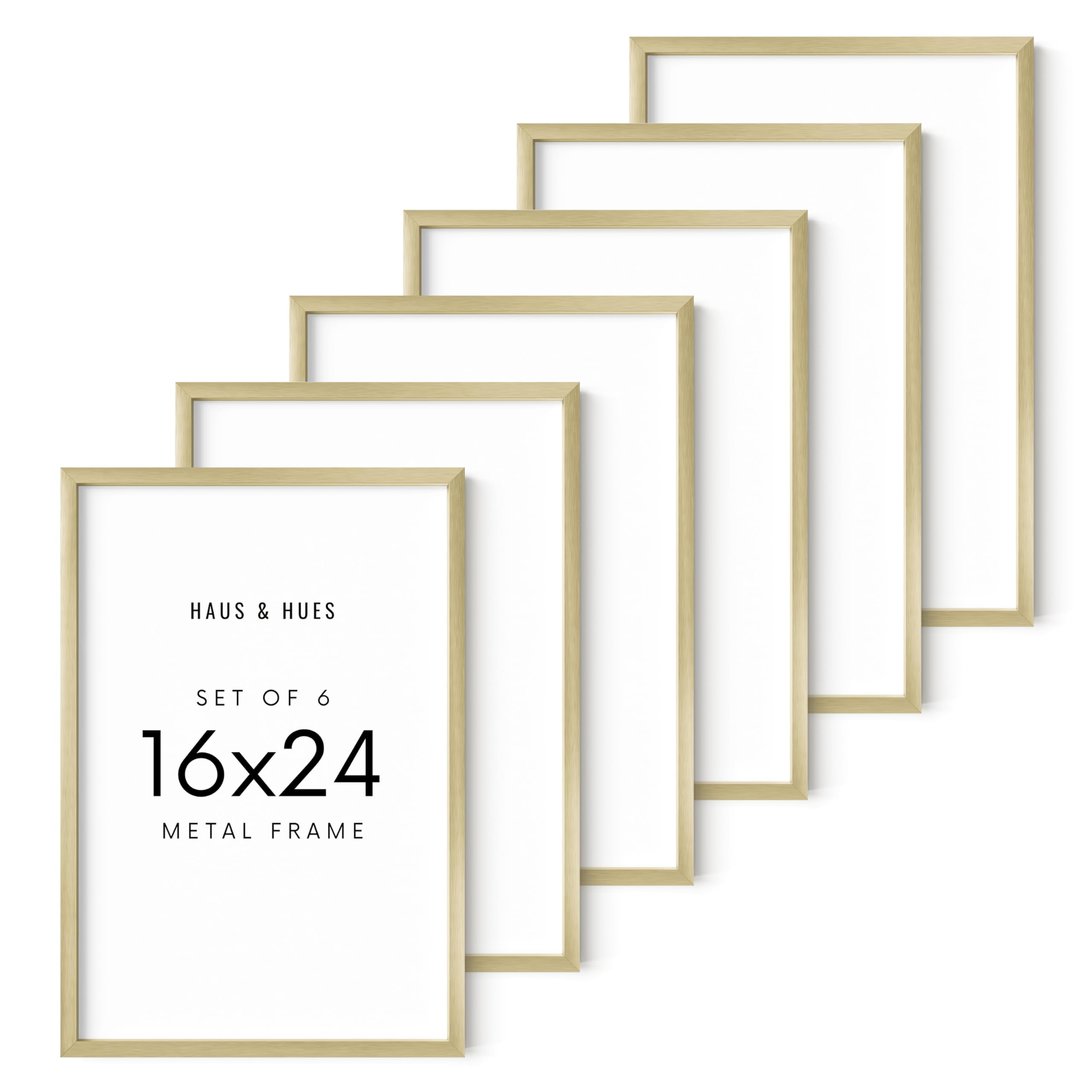 HAUS AND HUES 16x24 Gold Metal Picture Frames - Features Premium ...