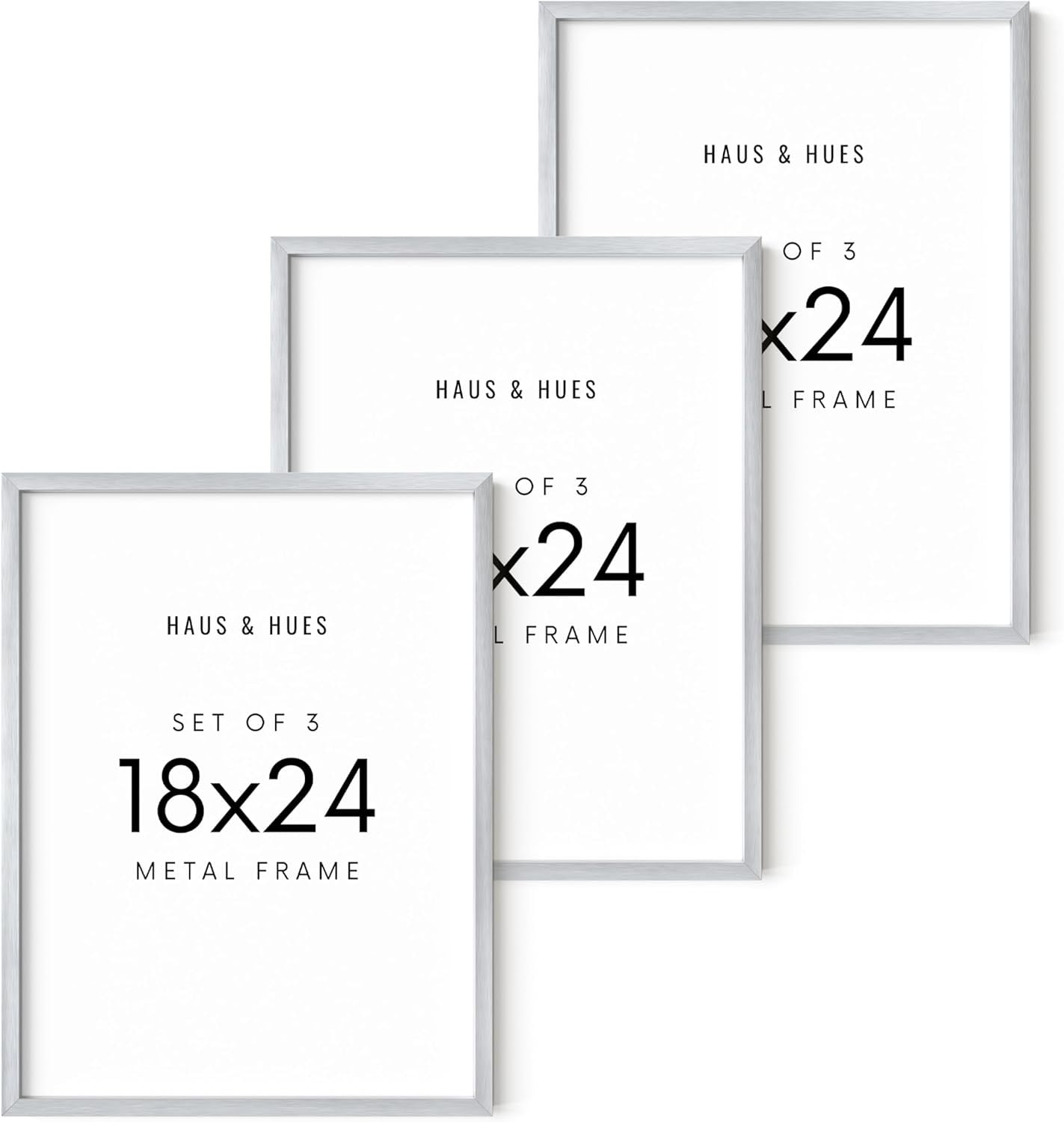 HAUS AND HUES 18x24 Silver Metal Picture Frames - Features Premium ...