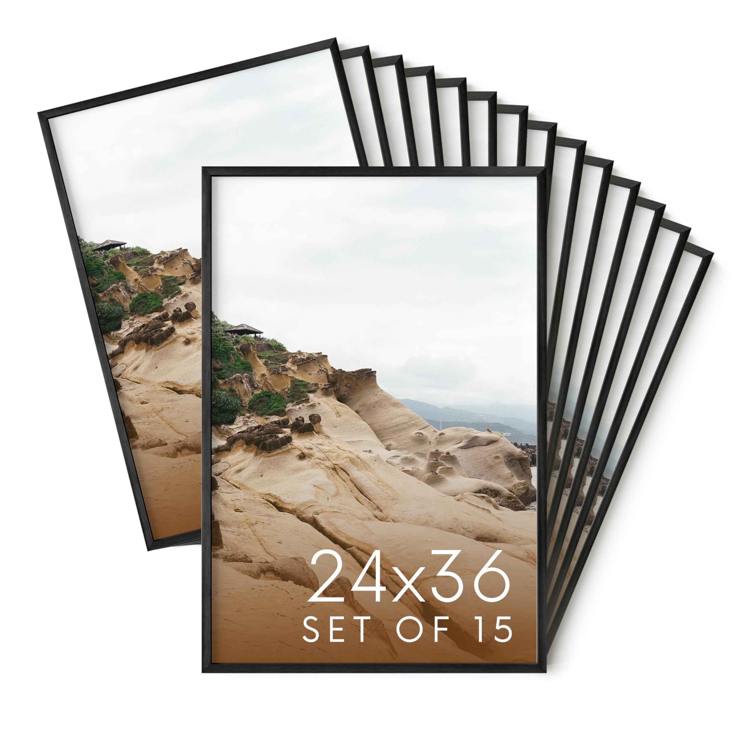 HAUS AND HUES 24x36 Black Metal Picture Frames - Features Premium ...