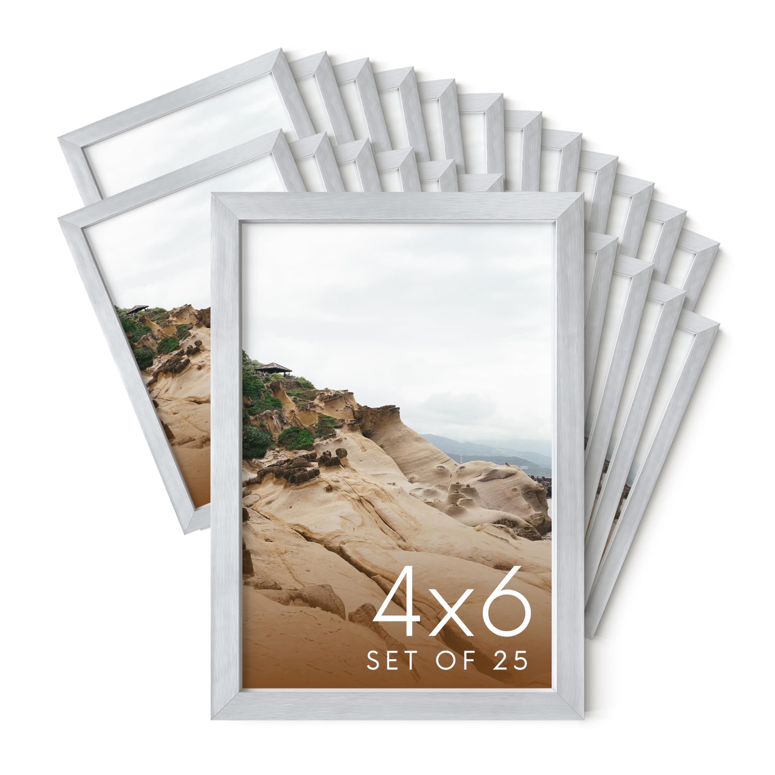 HAUS AND HUES 4x6 Silver Metal Picture Frames - Bulk Frames 4X6 ...