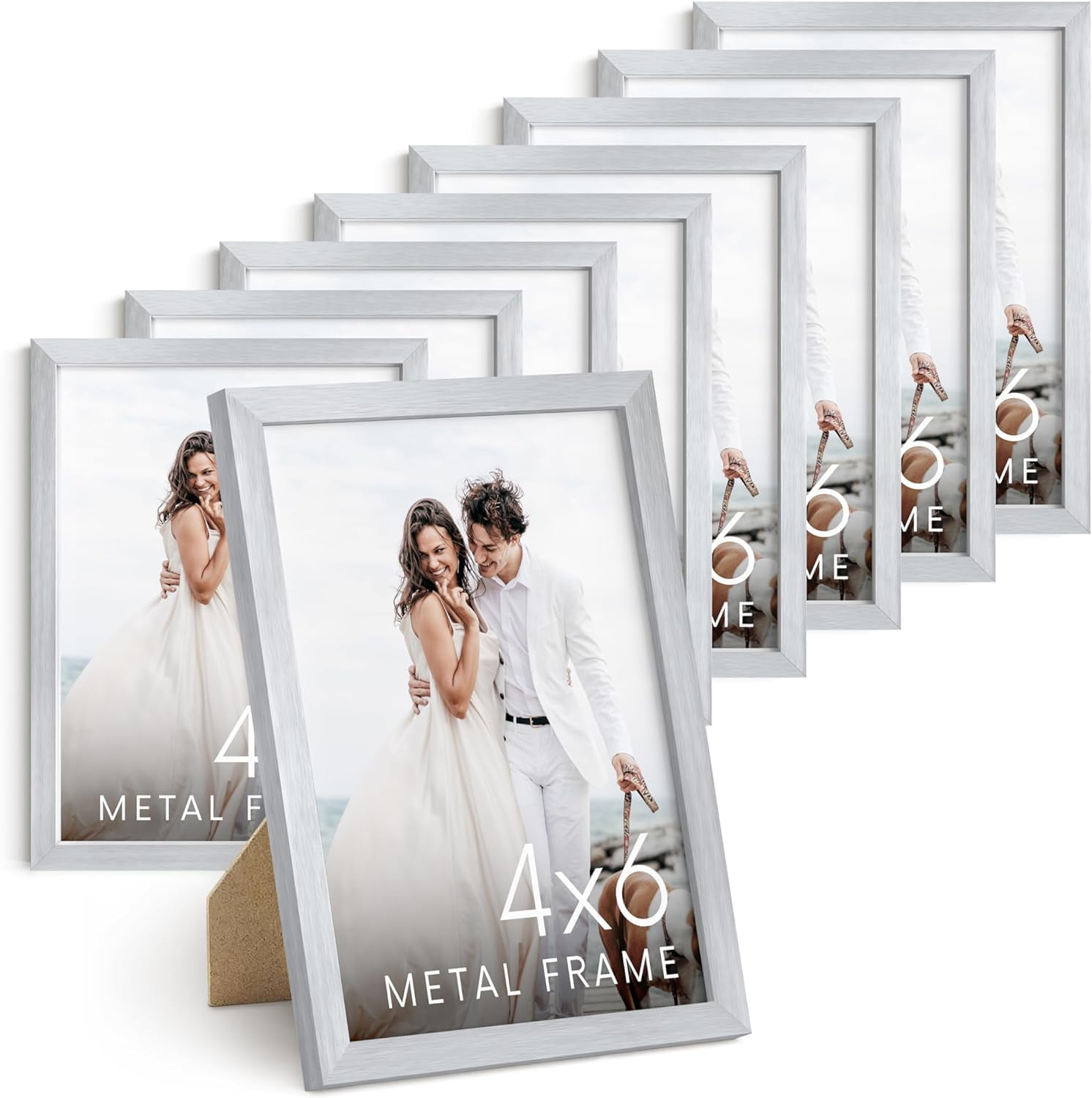HAUS AND HUES 4x6 Silver Metal Picture Frames - Bulk Frames 4X6 - Features Premium Aluminum ...