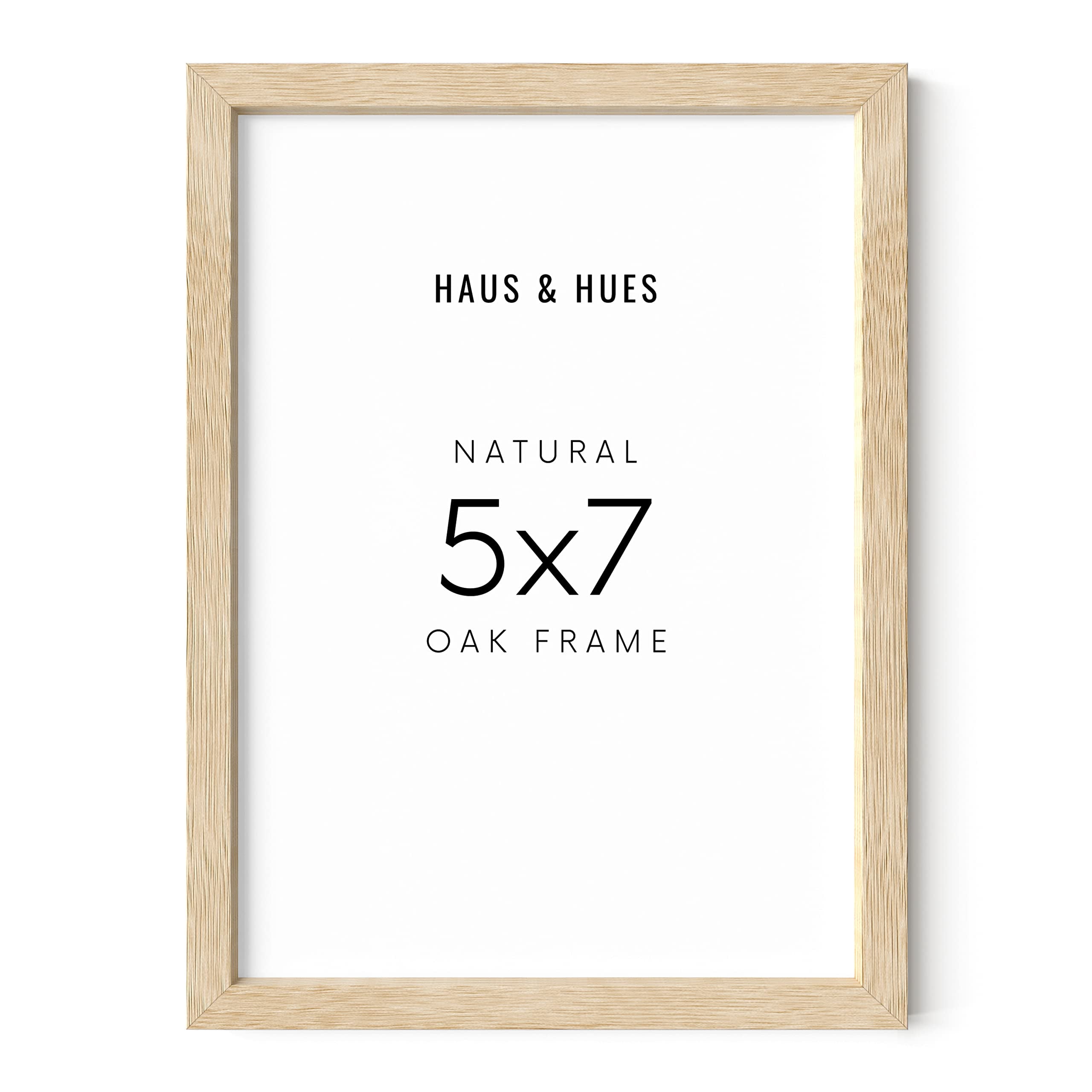 HAUS AND HUES 5x7 Wood Picture Frame - Set of 1 Natural Wood Frame ...