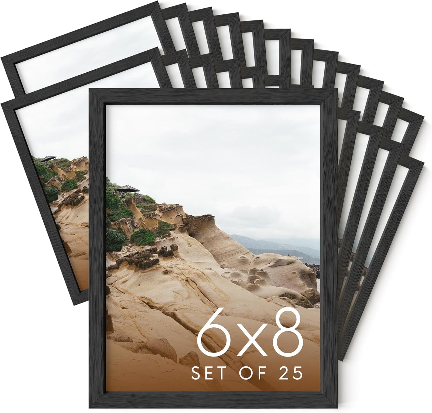 HAUS AND HUES 6x8 Black Oak Wooden Picture Frame - Set of 25 6x8 Poster ...