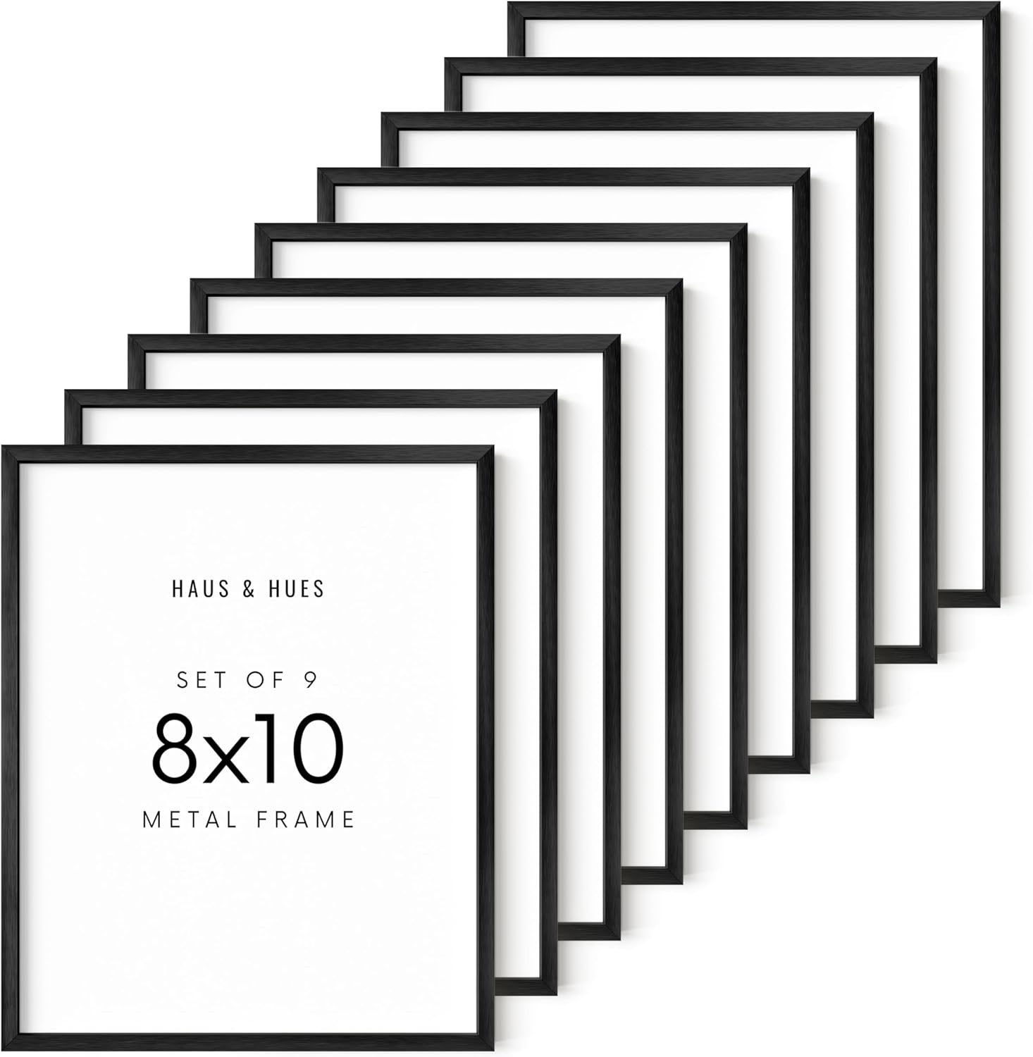 HAUS AND HUES 8x10 Black Metal Picture Frames - Features Premium ...