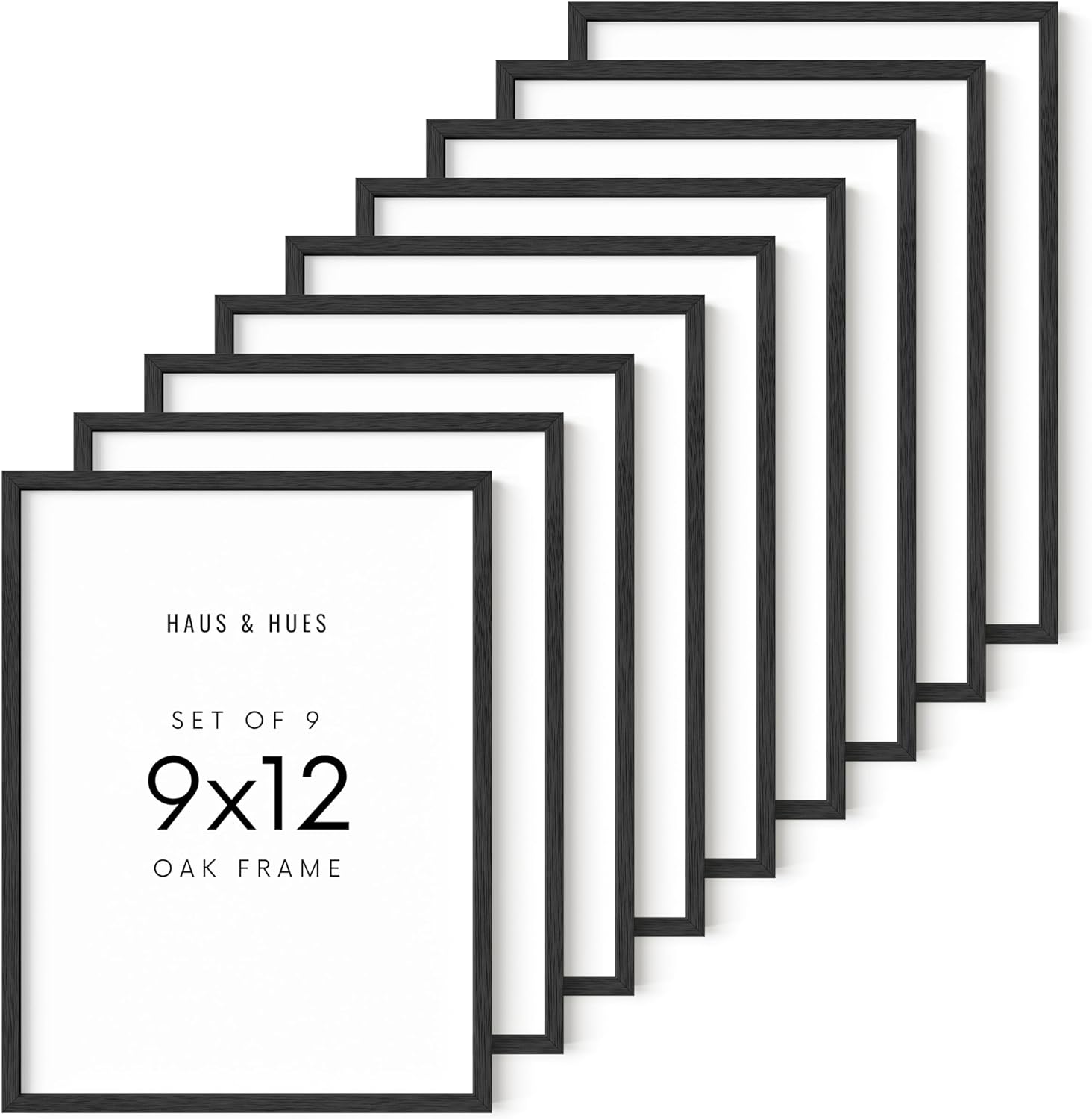 HAUS AND HUES 9x12 Picture Frame Set of 9-9x12 Frame Black Picture ...