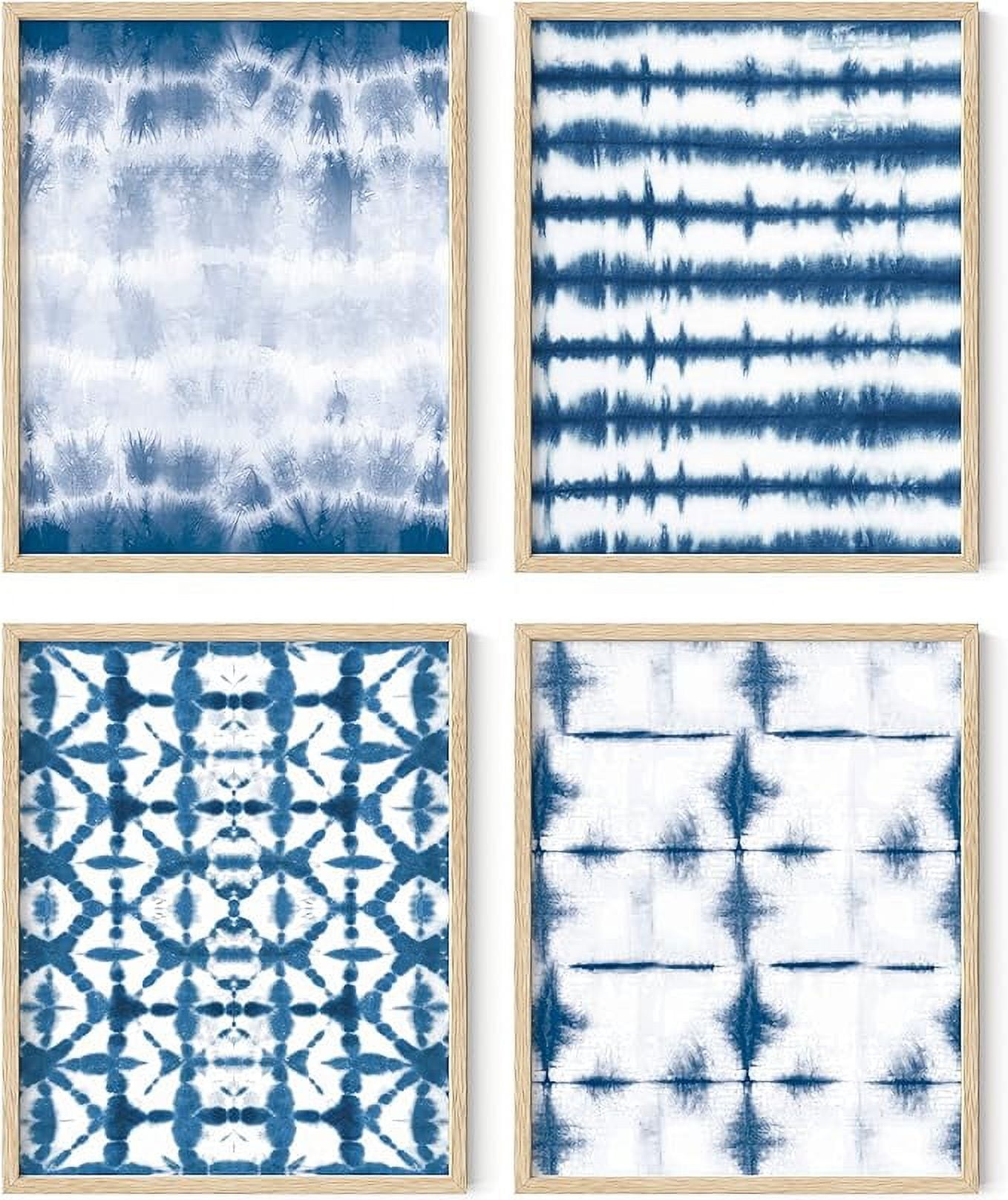 HAUS AND HUES Abstract Blue Art - Set of 4 Blue Art Print, Pictures ...