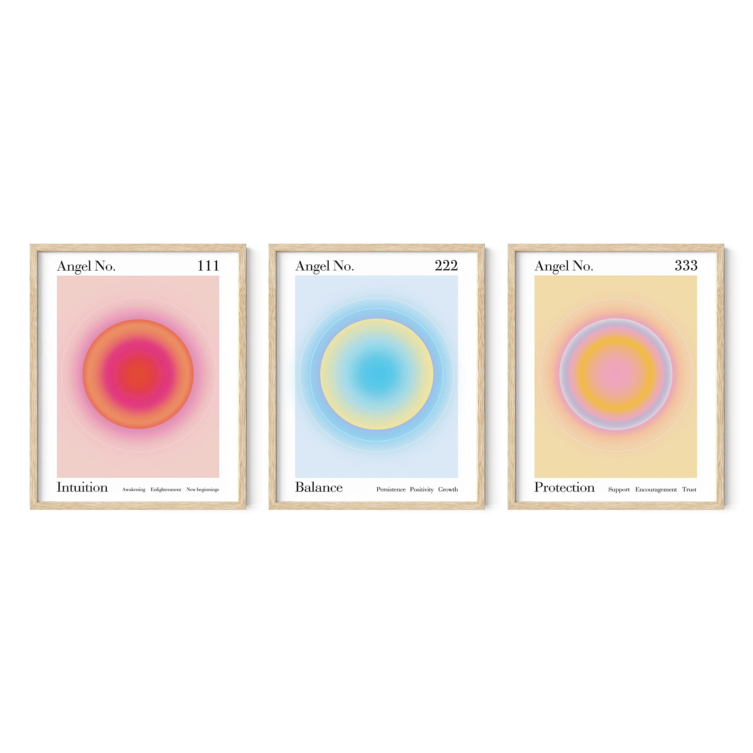 HAUS AND HUES Angel Number Posters - Set of 3 Aura Posters for Room ...