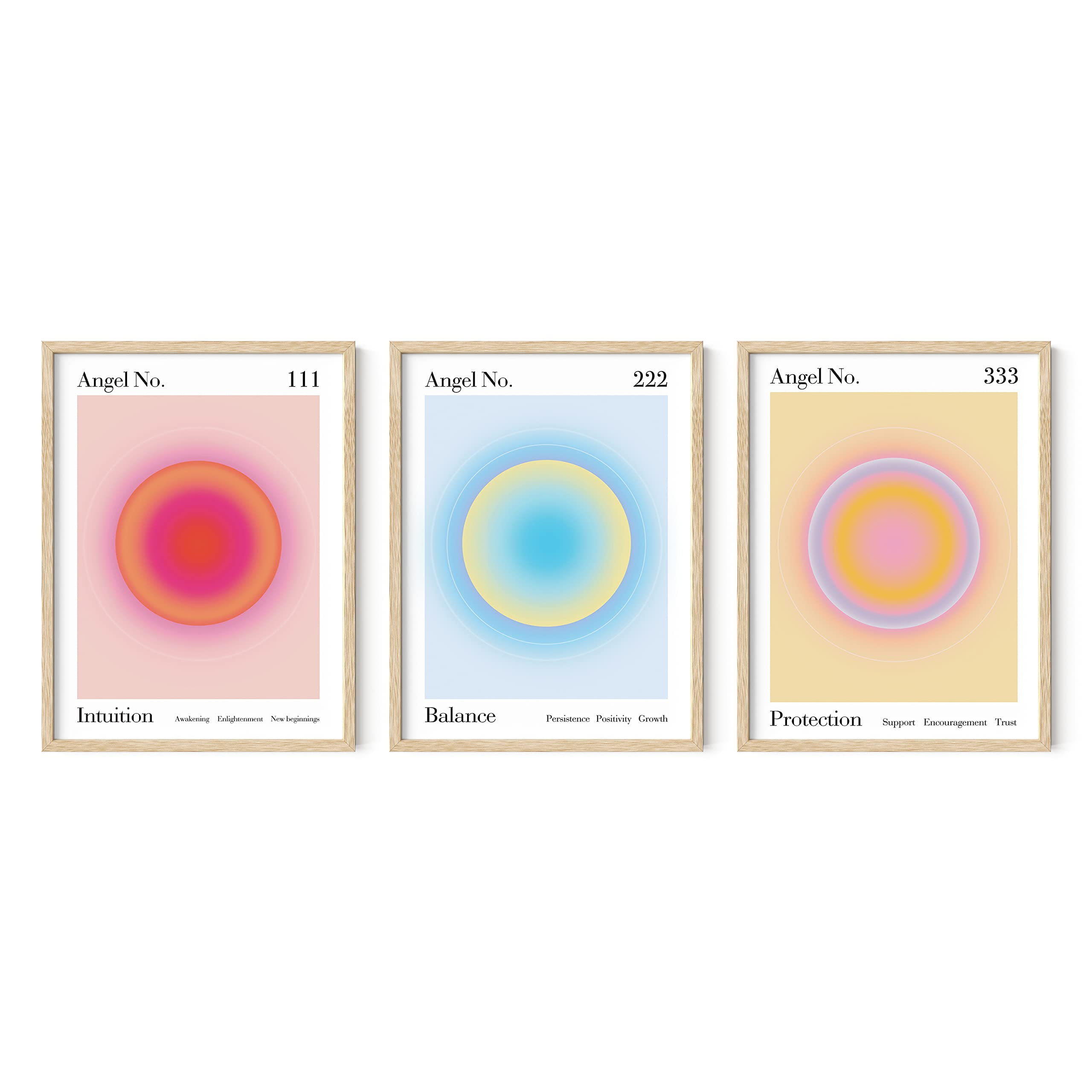 HAUS AND HUES Angel Number Posters - Set of 3 Aura Posters for Room ...